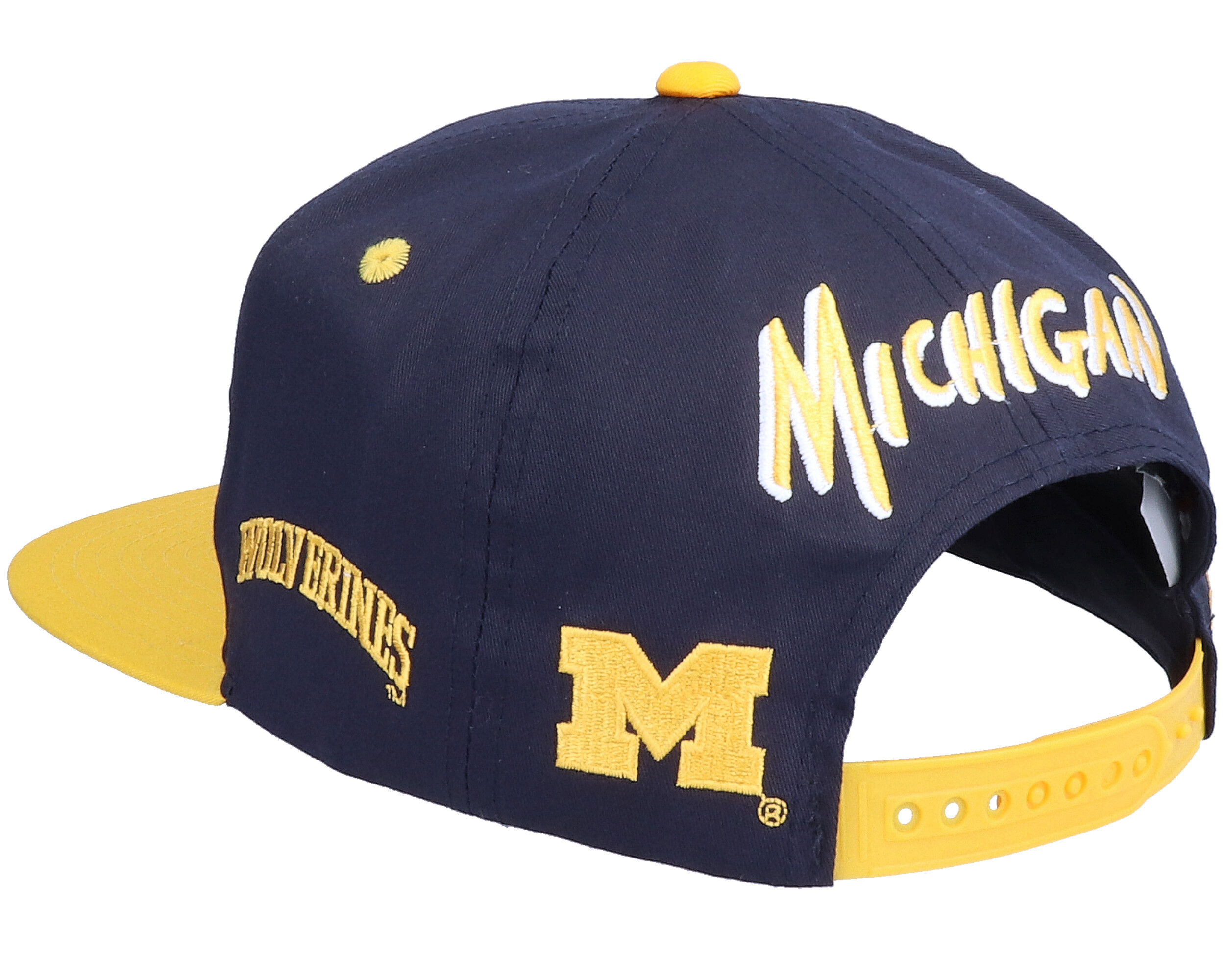 Michigan Wolverines Base Two Tone College Vintage Navy/Yellow Snapback ...