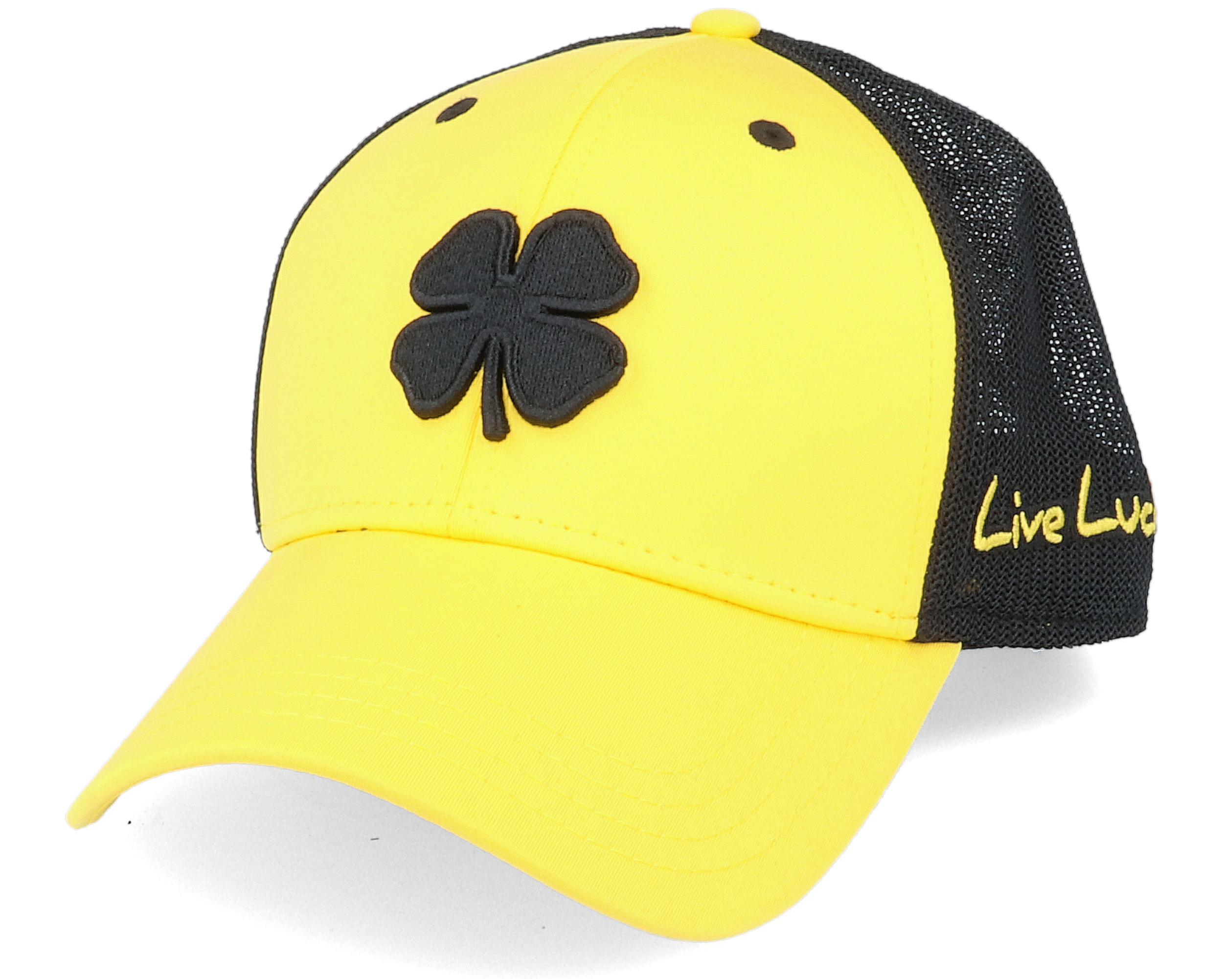 Premium Clover 94 Yellow/Black Mesh Trucker Flexfit - Black Clover caps ...