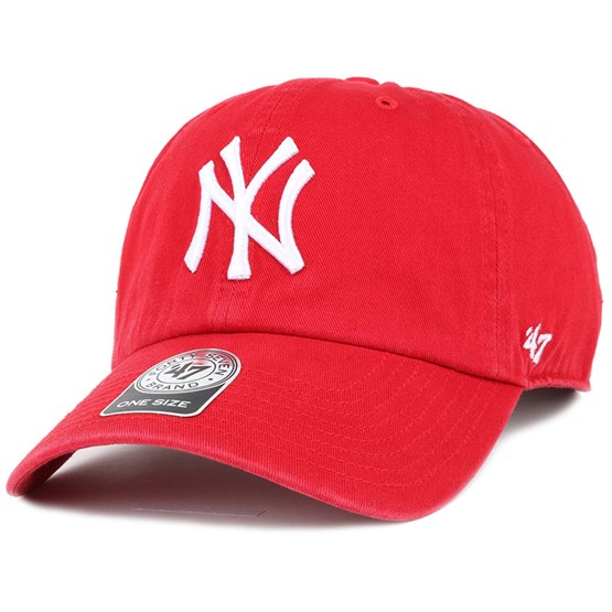 NY Yankees Clean Up Red Adjustable - 47 Brand caps - Hatstoreworld.com