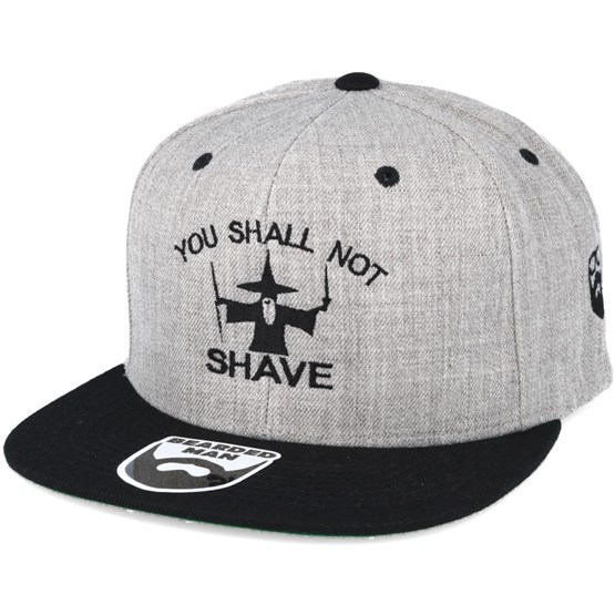 Shall Not Shave Grey/Black Snapback - Bearded Man caps - Hatstoreworld.com