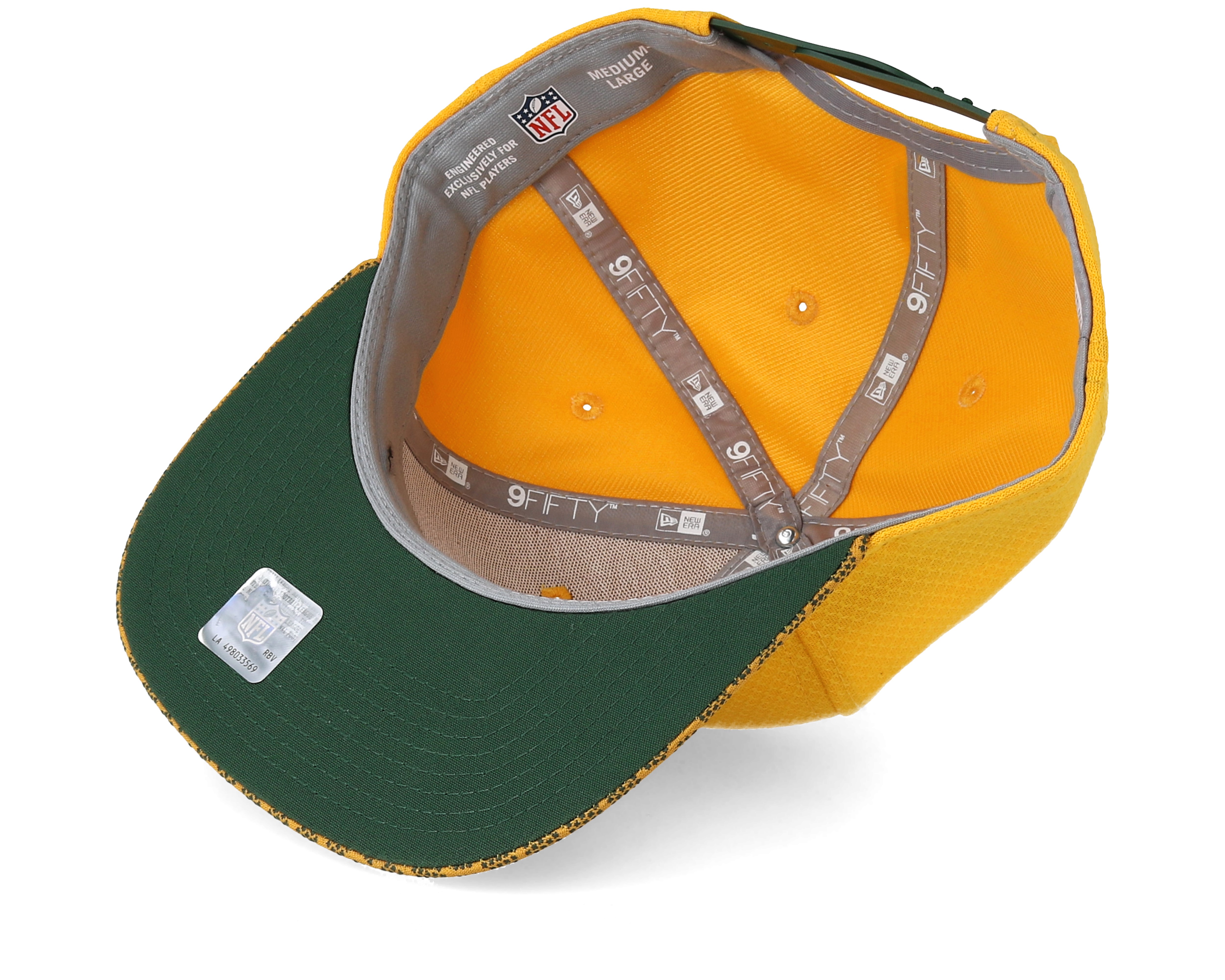 Green Bay Packers Sideline 9Fifty Yellow Snapback - New Era caps ...