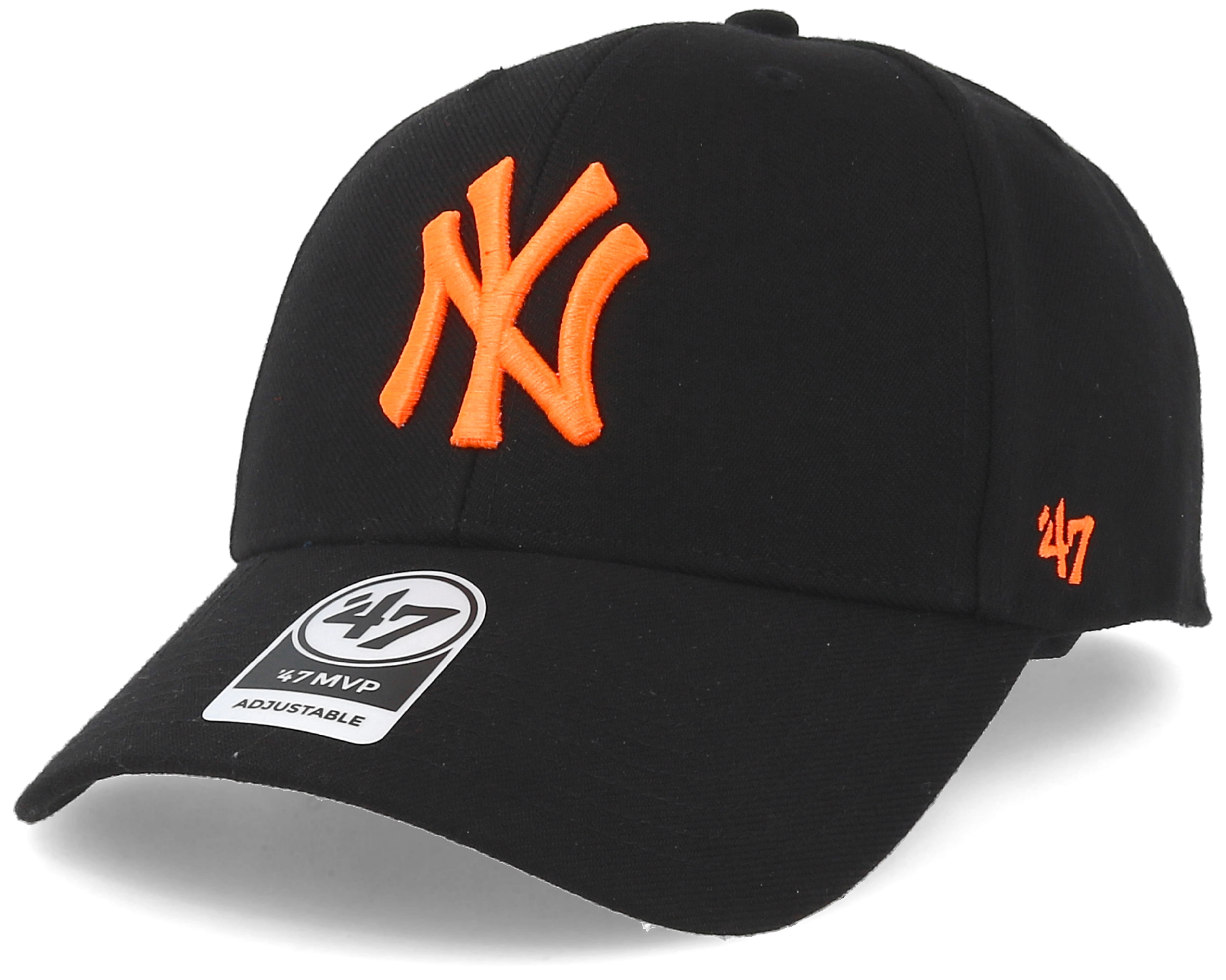 New York Yankees Mvp Wool Black/Orange Adjustable - 47 Brand caps ...