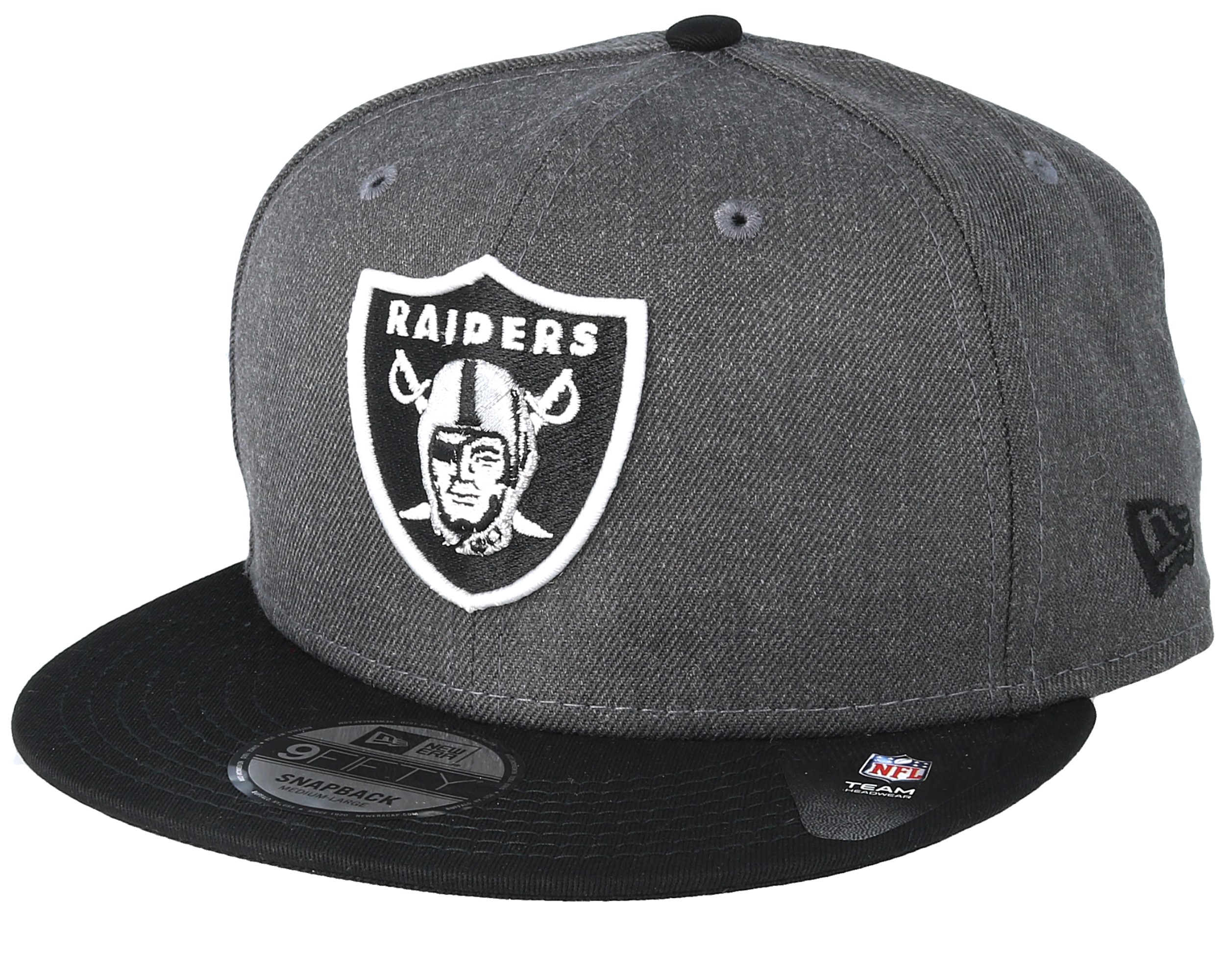 Oakland Raiders Heather 9Fifty Dark Grey/Black Snapback - New Era caps ...
