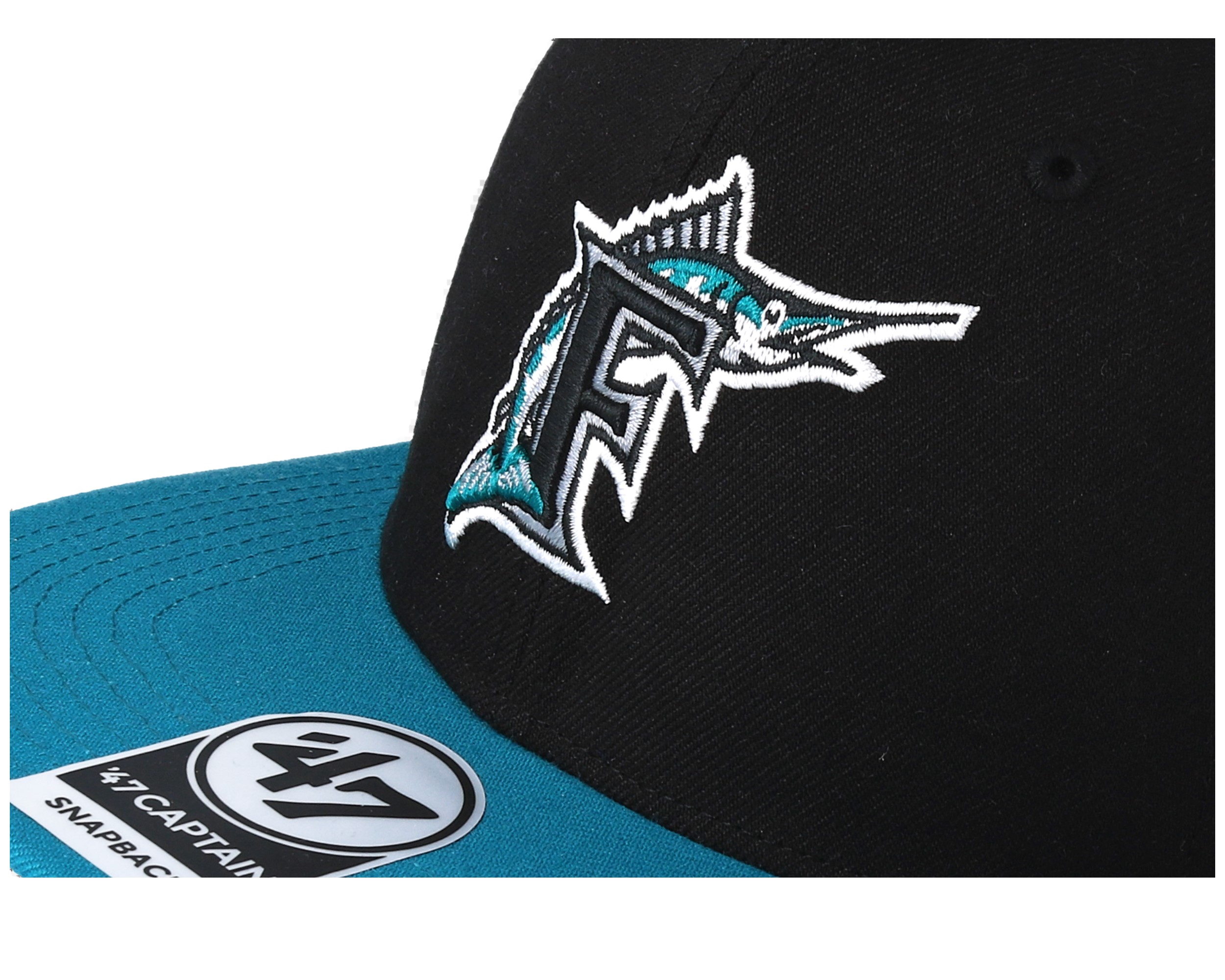 Florida Marlins No Shot Two Tone 47 Captain Wool Black/Teal Snapback ...