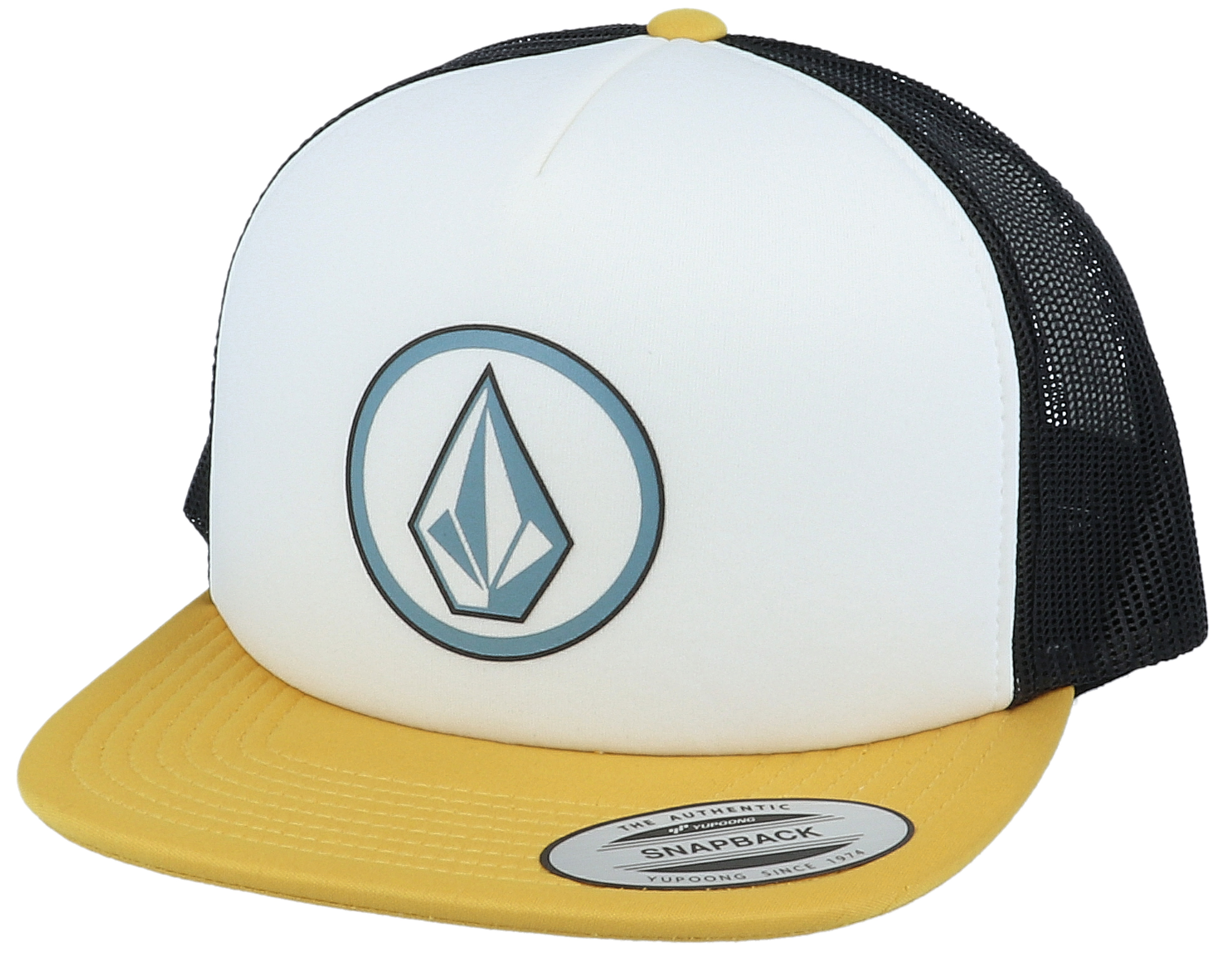 Full Frontal Cheese White/Black/Gold Trucker - Volcom caps ...