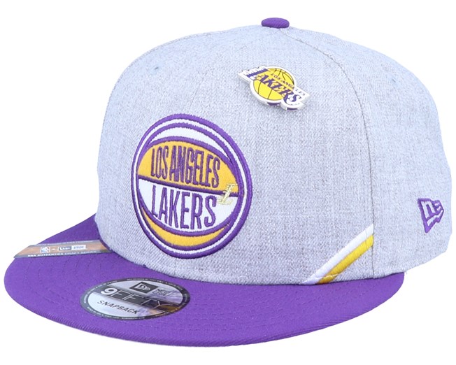 LA Lakers Draft 9Fifty Heather Grey/Purple Snapback - New Era caps ...
