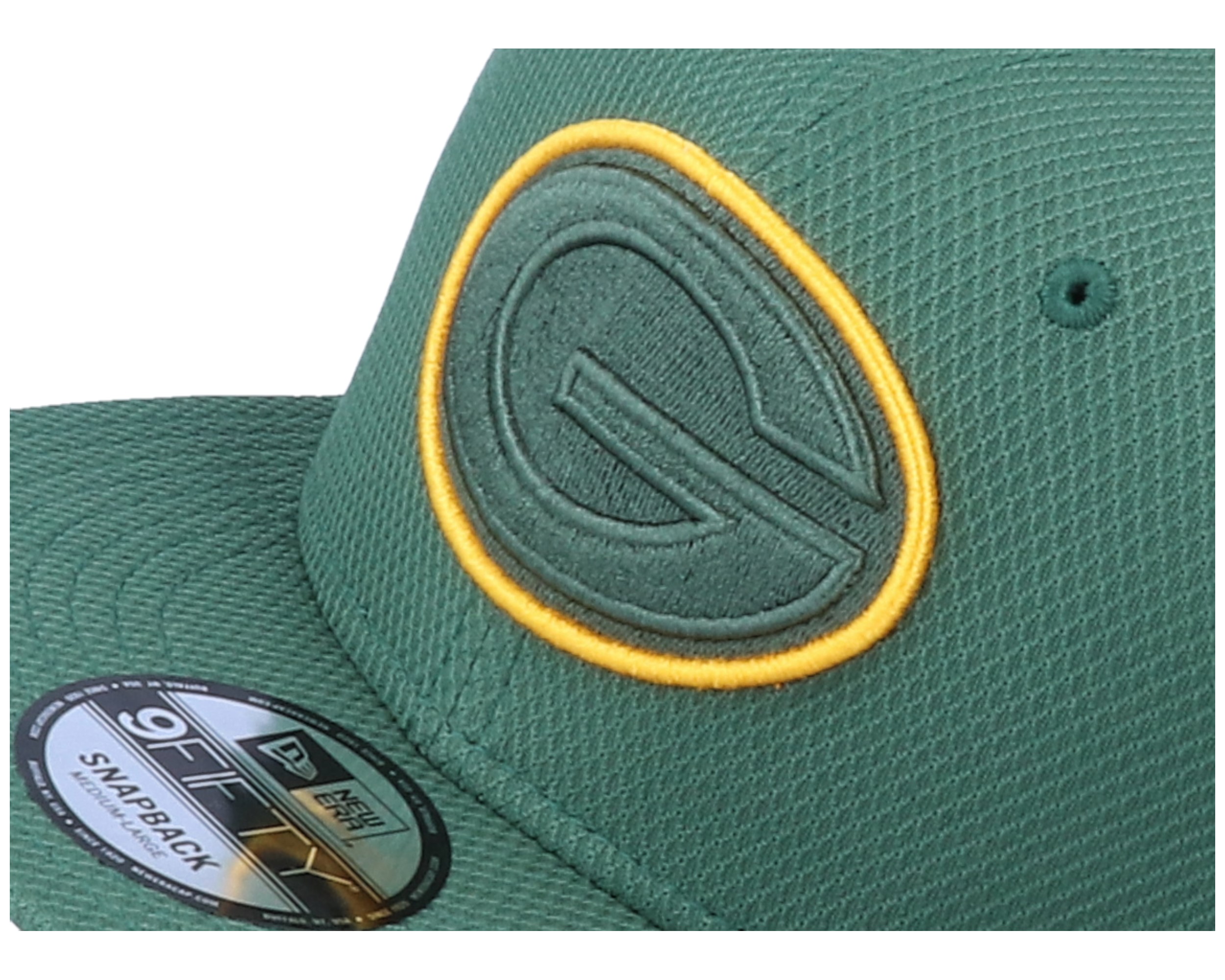 Green Bay Packers Team Outline 9Fifty Green/Yellow Snapback - New Era ...