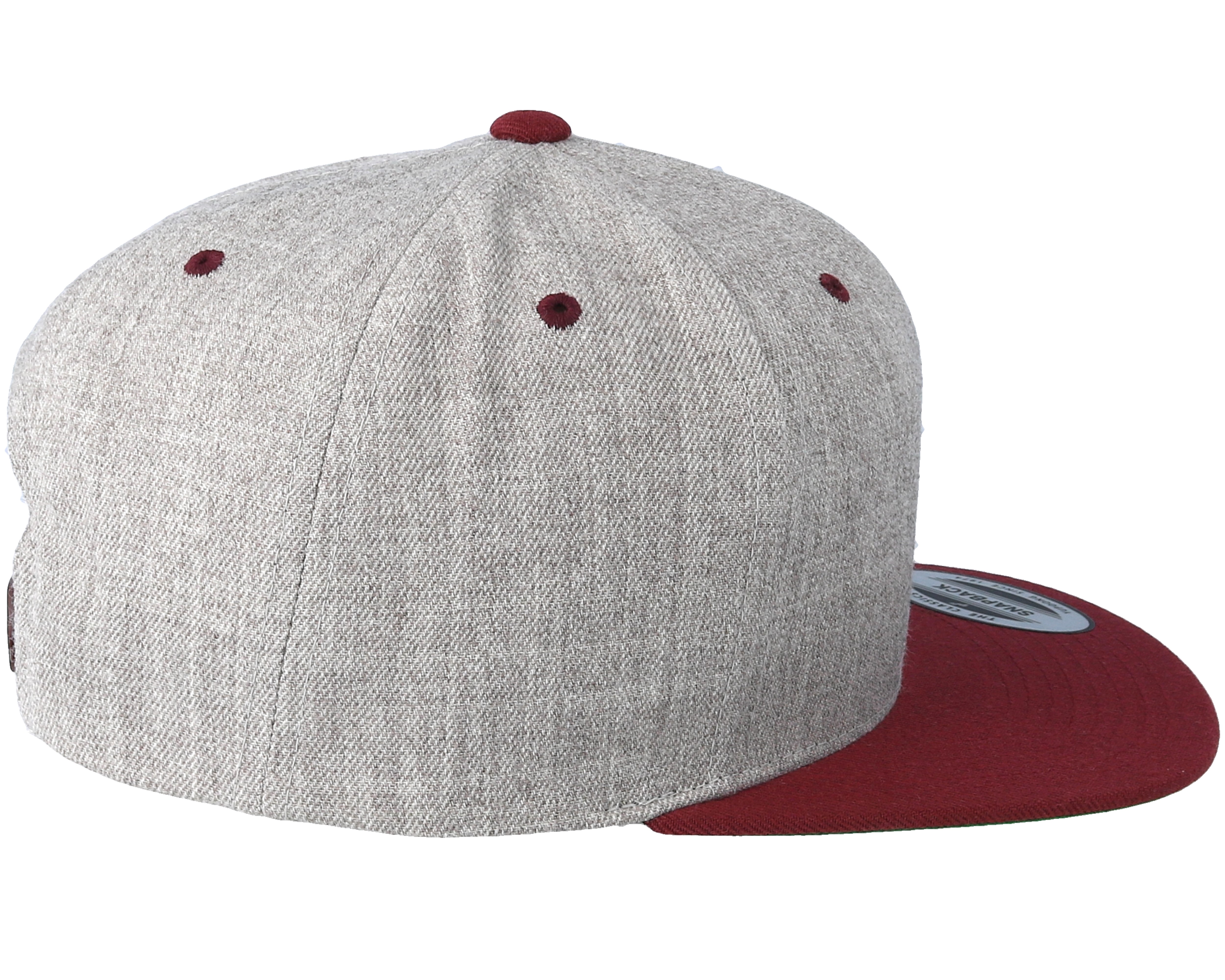 Heather Grey Maroon Snapback - Yupoong caps - Hatstoreworld.com