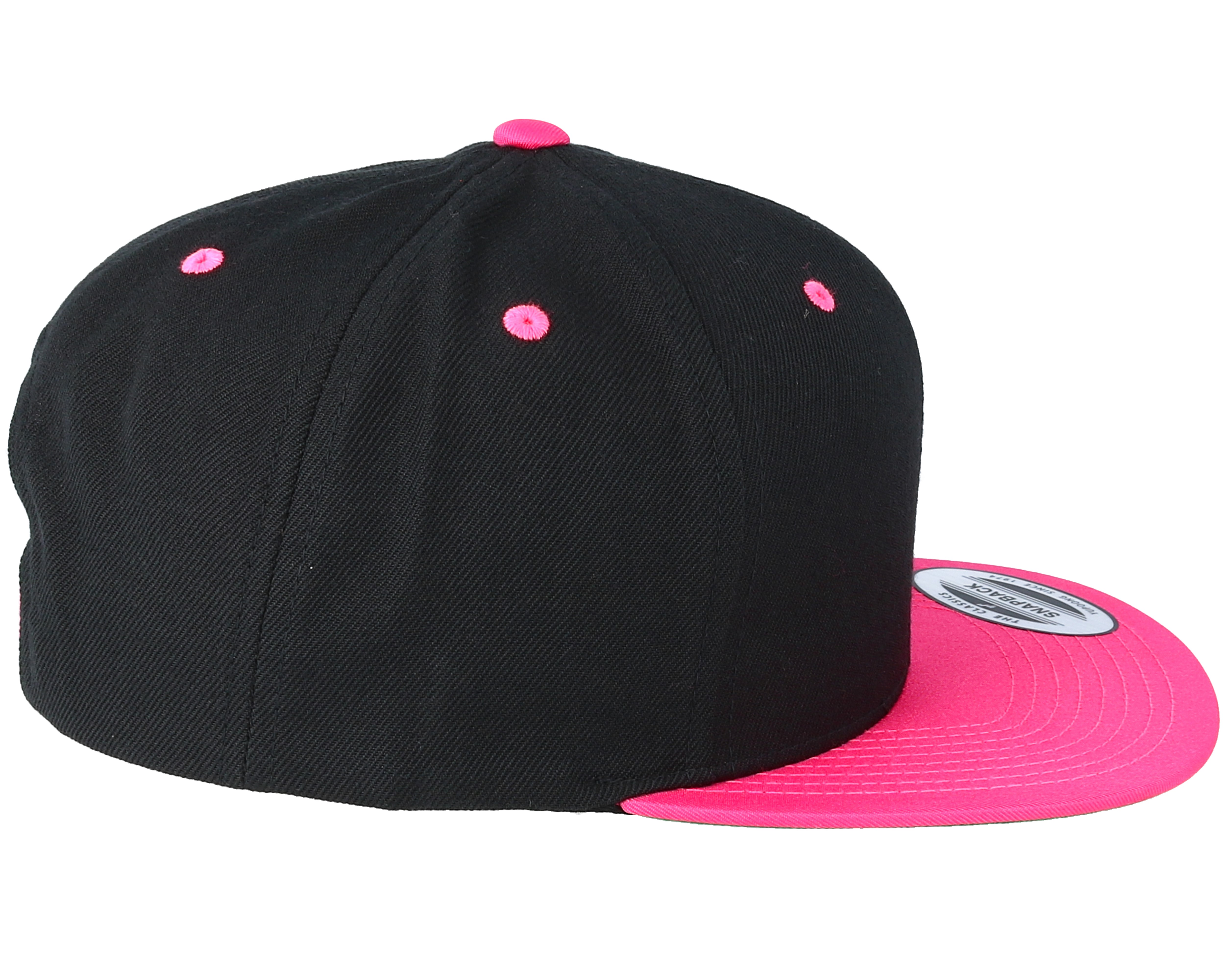 Black/Neon Pink Snapback - Yupoong caps - Hatstoreworld.com
