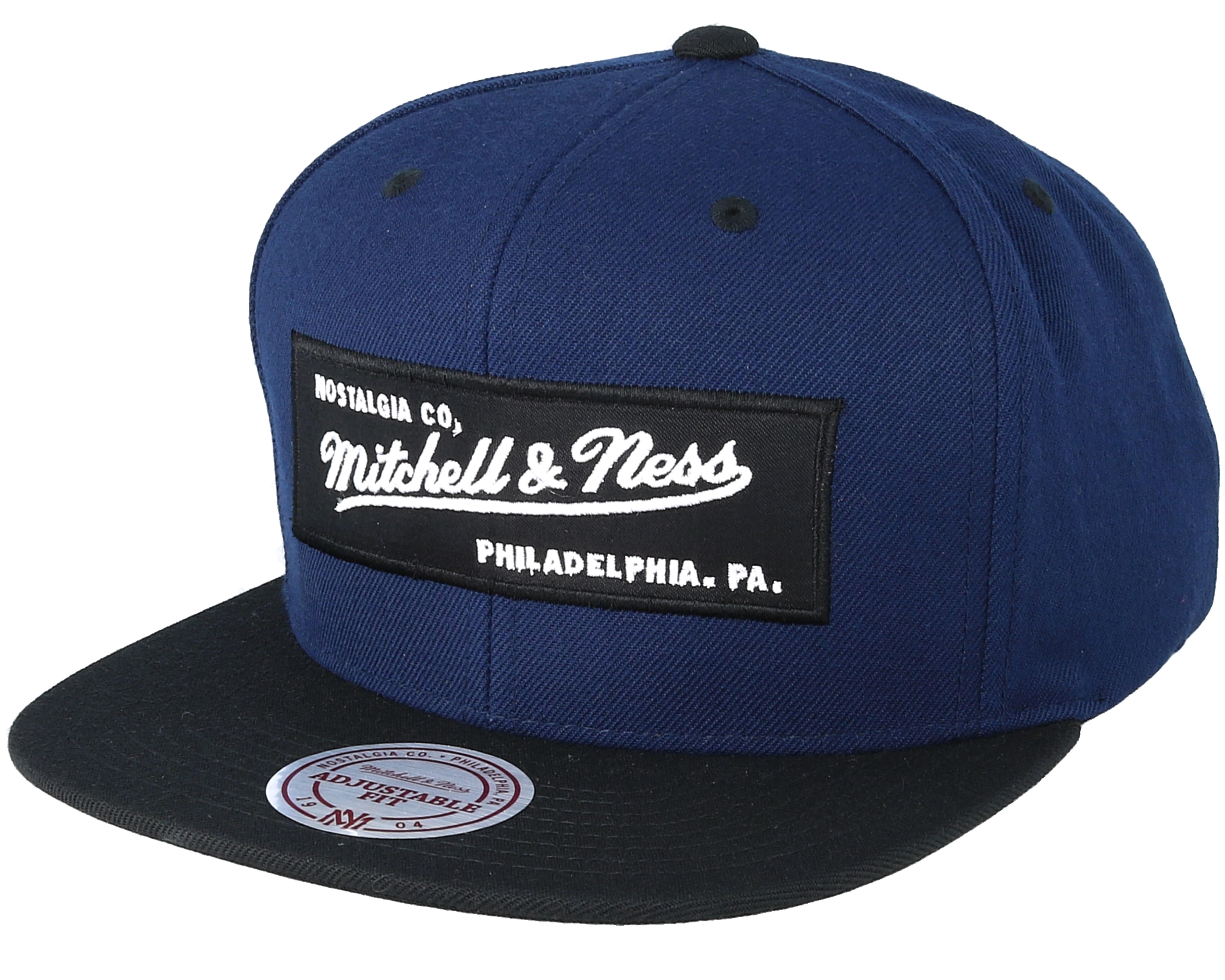 2 Tone Label Navy/Black Snapback - Mitchell & Ness caps - Hatstoreworld.com