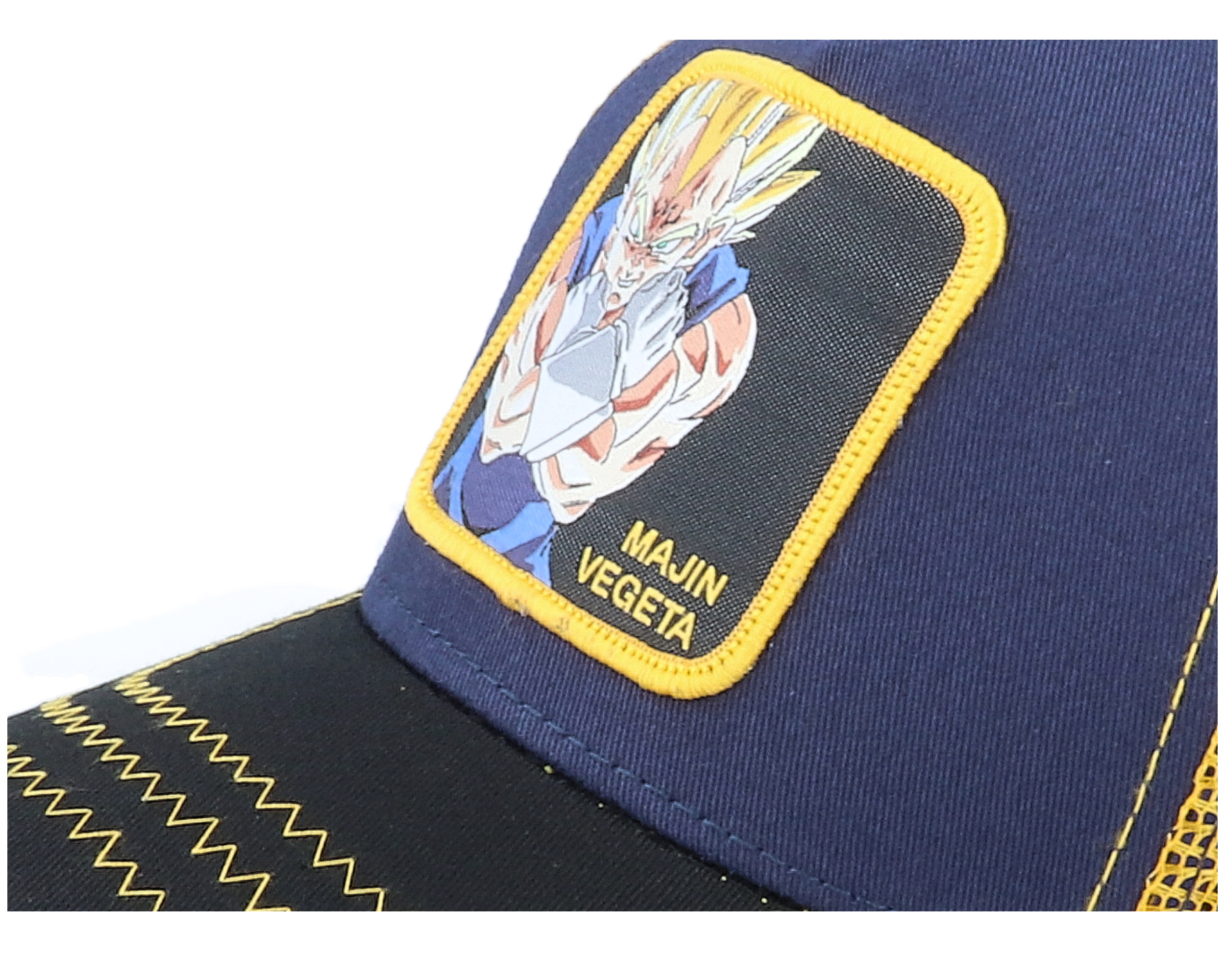 Dragon Ball Z Majin Vegeta Navy/Yellow/Black Trucker - Capslab caps ...