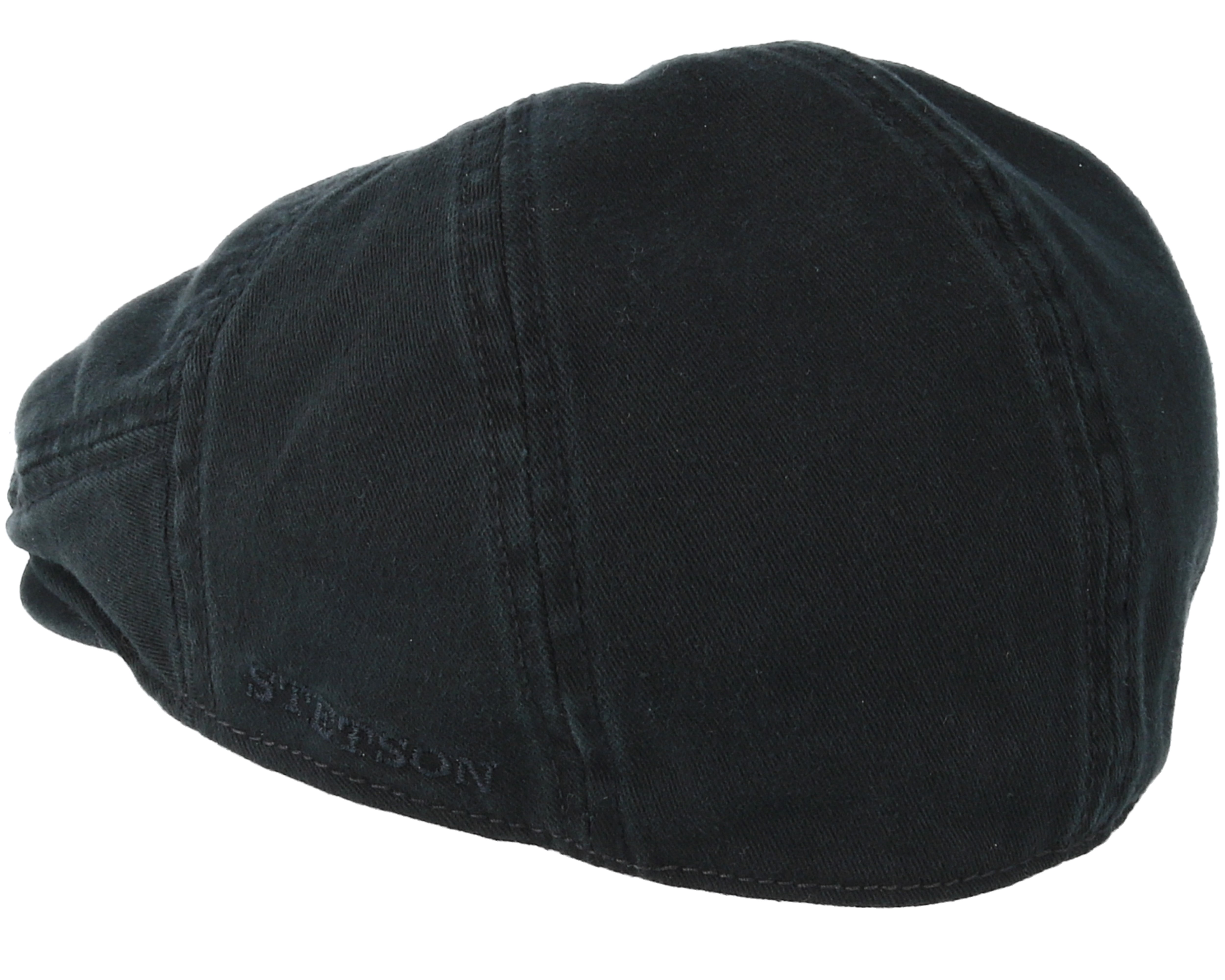 Ivy Cap Cotton Black Flatcap - Stetson caps - Hatstoreworld.com
