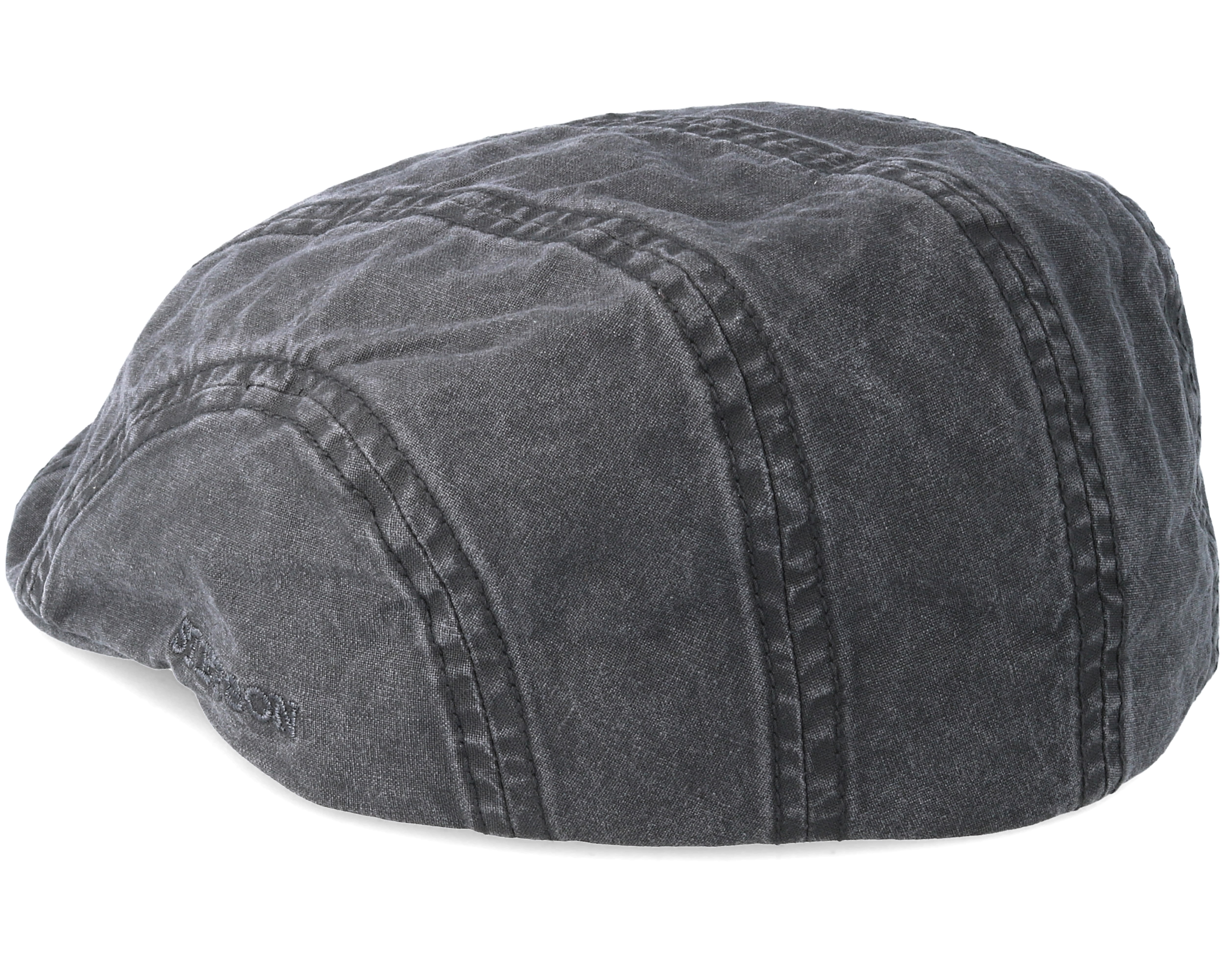 Ivy Delave Organic Cotton Washed Black Flatcap - Stetson caps ...