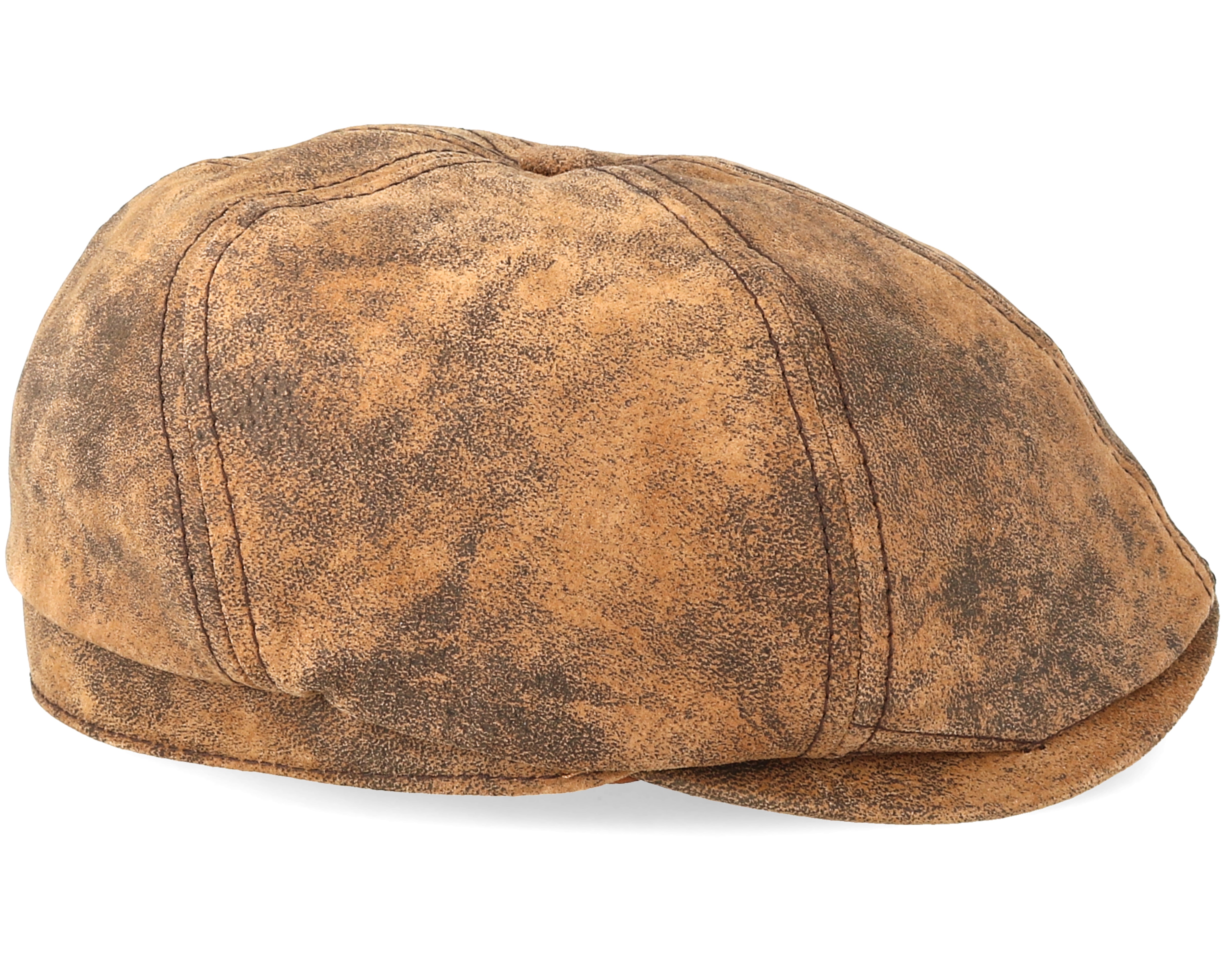 6-Panel Pigskin Brown Flat Cap - Stetson caps - Hatstoreworld.com