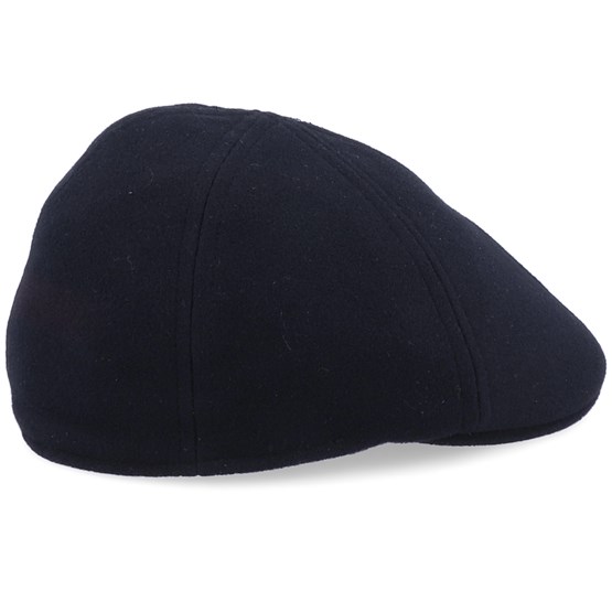 Texas Wool/Cashmere Ear Flap Black Flat Cap - Stetson caps ...