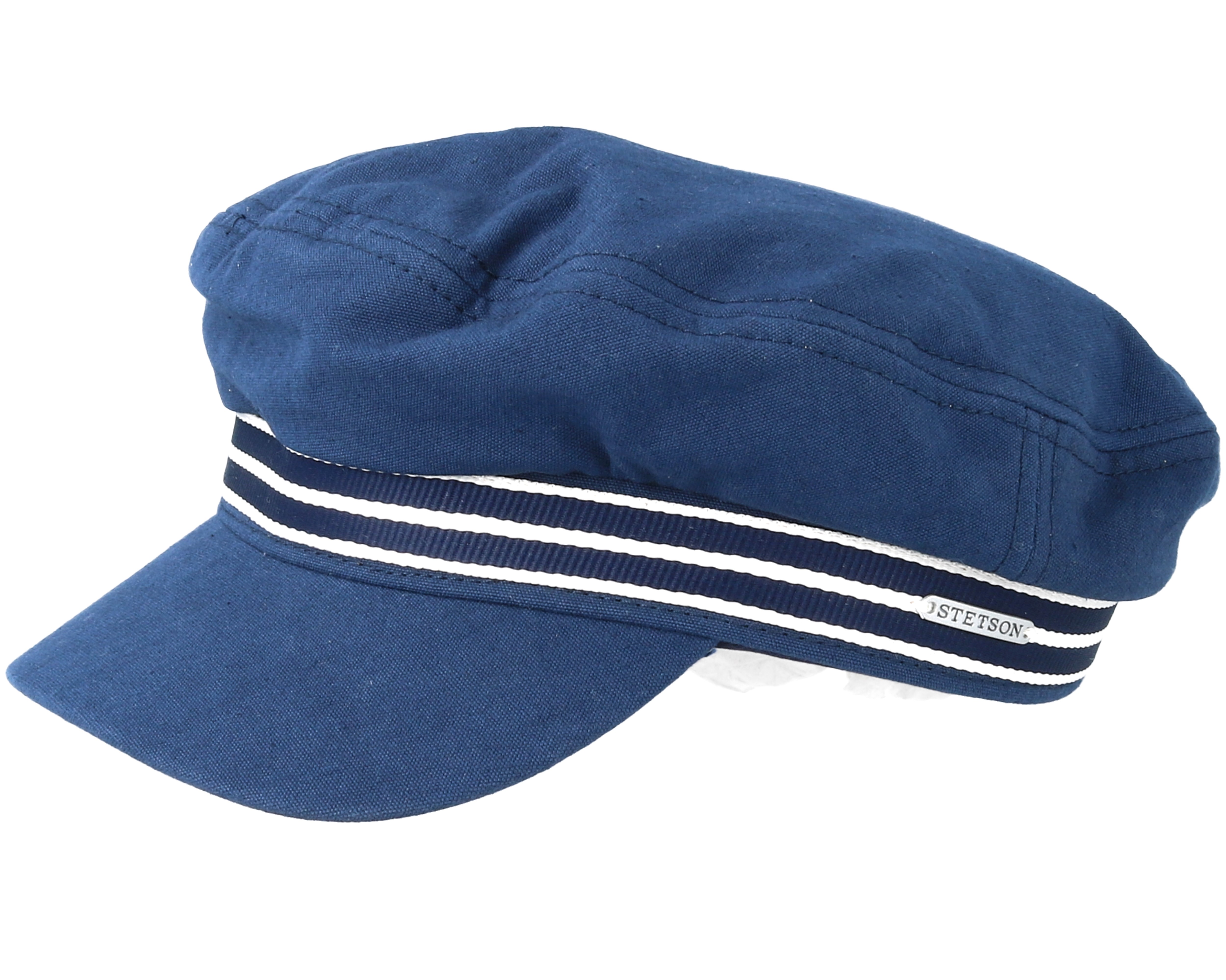 Fisherman Cap Canvas Navy Flat Cap - Stetson caps - Hatstoreworld.com