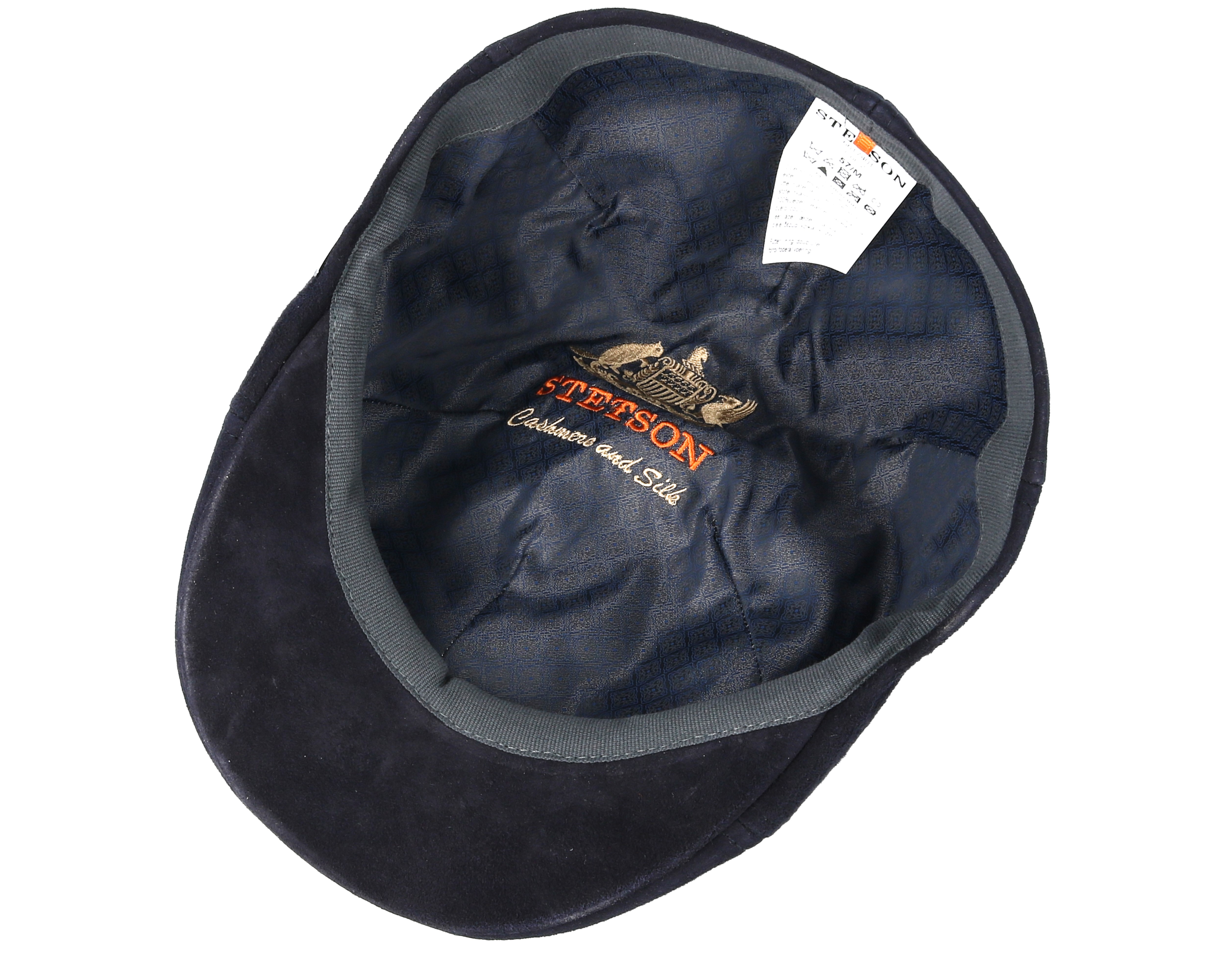 Texas Goat Suede Navy Flat Cap - Stetson caps - Hatstoreworld.com