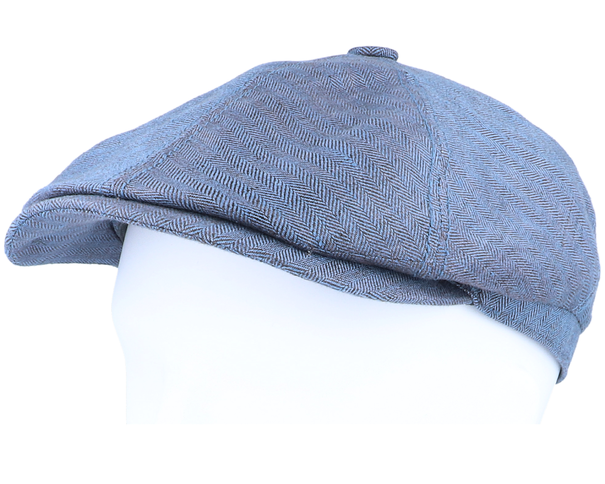6-Panel Cap Fischgrat Navy Linen Flat Cap - Stetson caps ...