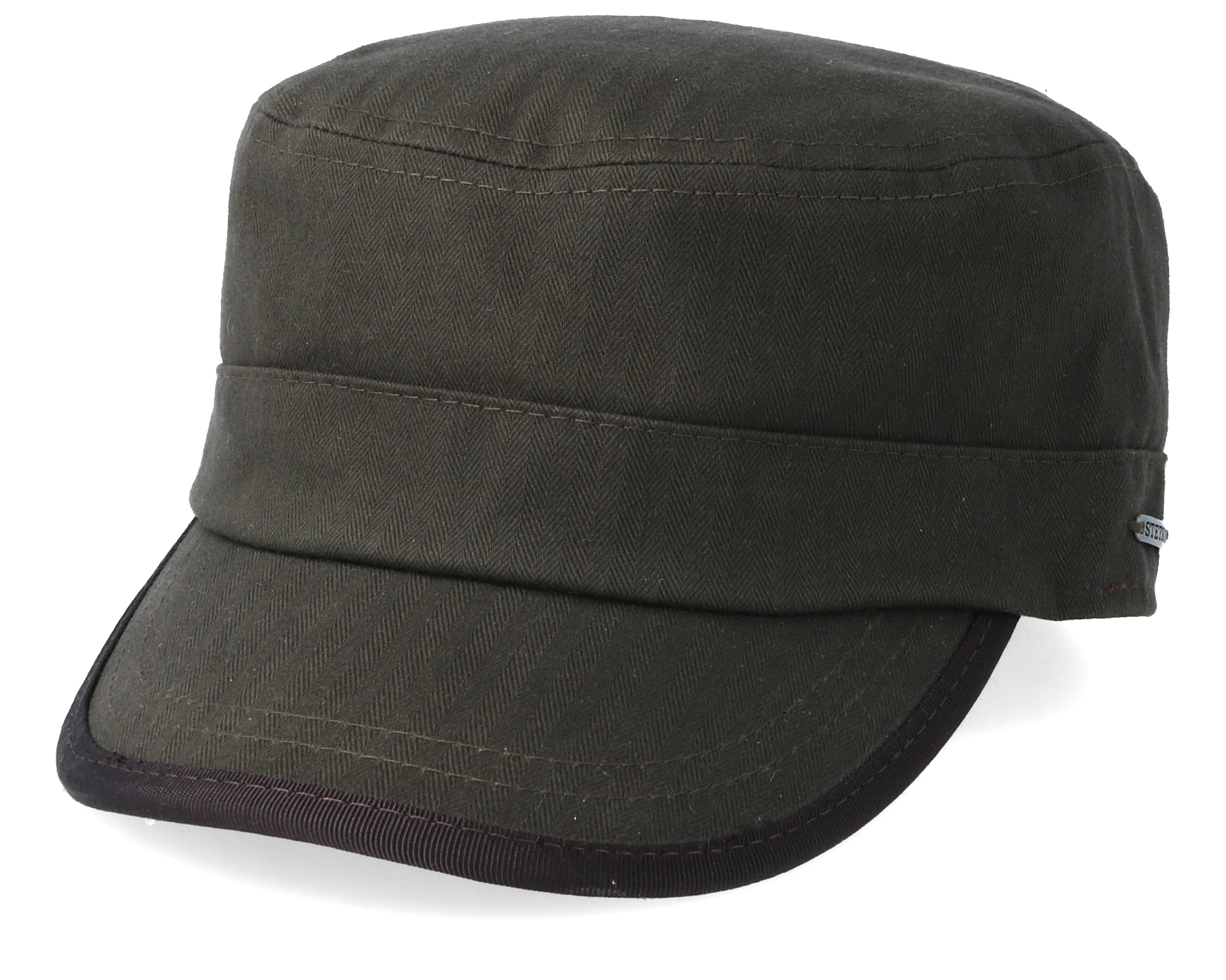 Cap Cotton Herringbone Dark Army Green Army - Stetson caps ...