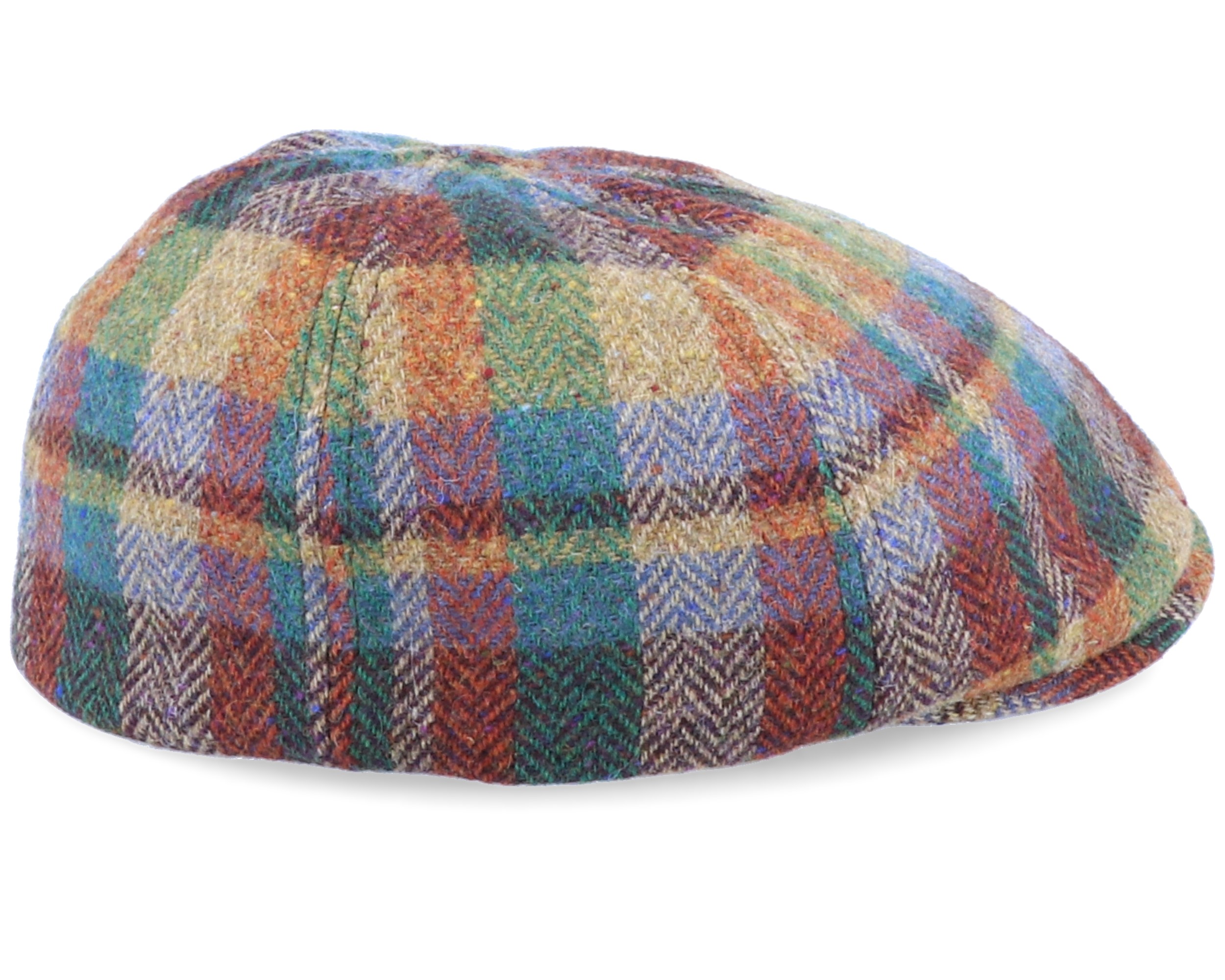 Duck Cap Lambswool Patchwork Multi Flat Cap - Stetson caps ...