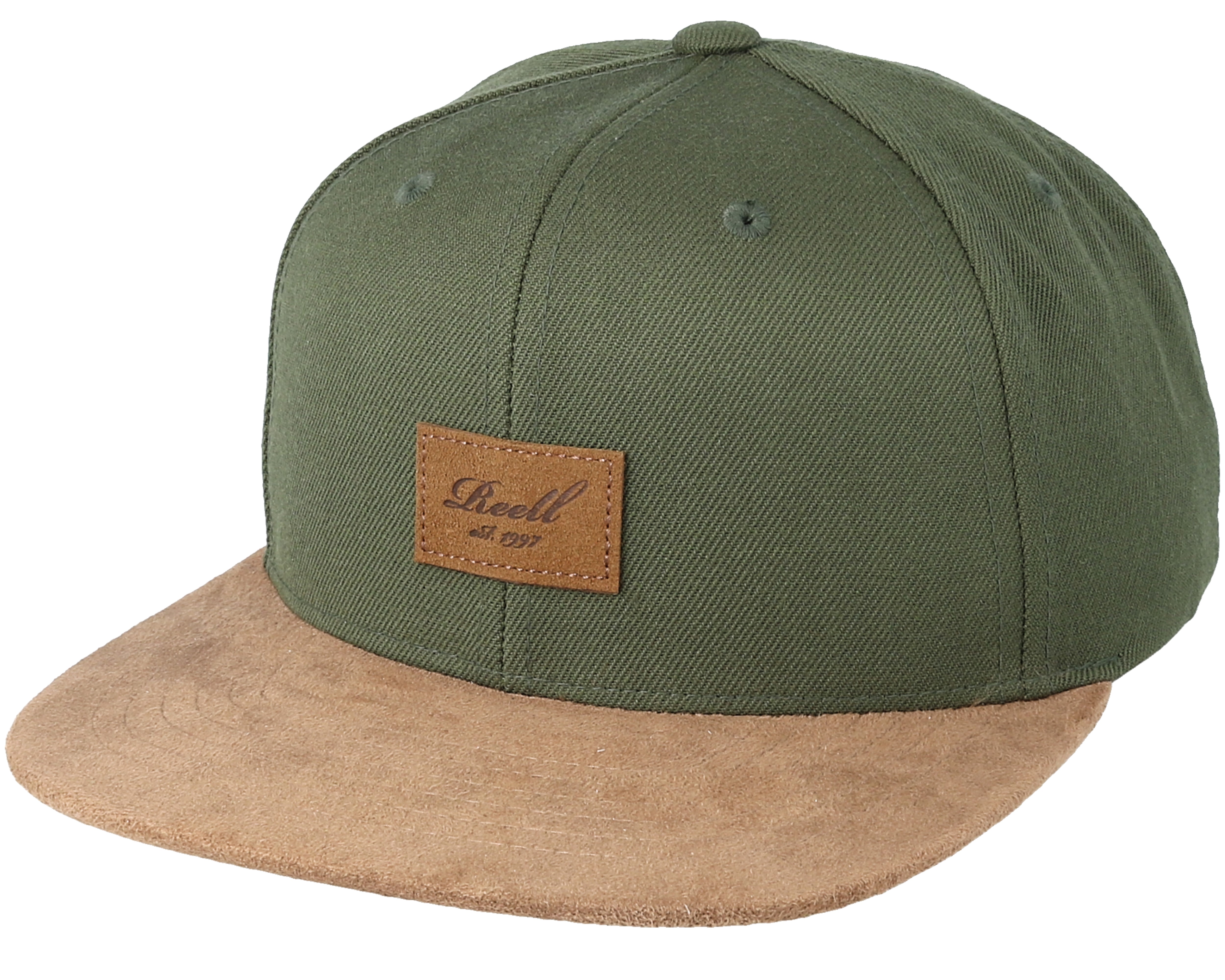 Suede Dark Olive Snapback - Reell caps - Hatstoreworld.com