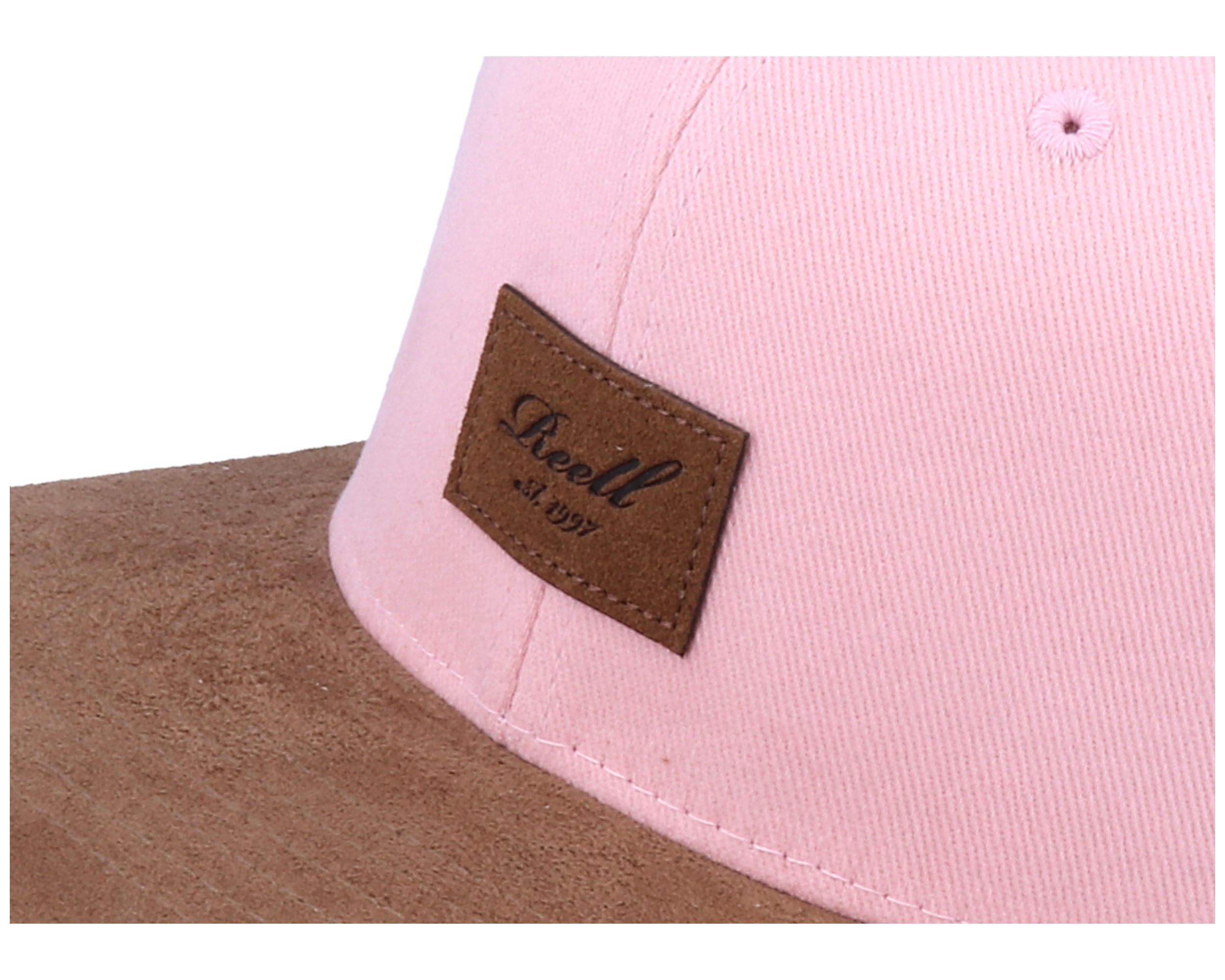 Suede Dusty Pink/Brown Snapback - Reell caps - Hatstoreworld.com