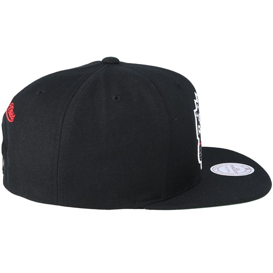 Toronto Raptor Wool Solid Black/Red Snapback - Mitchell & Ness caps ...
