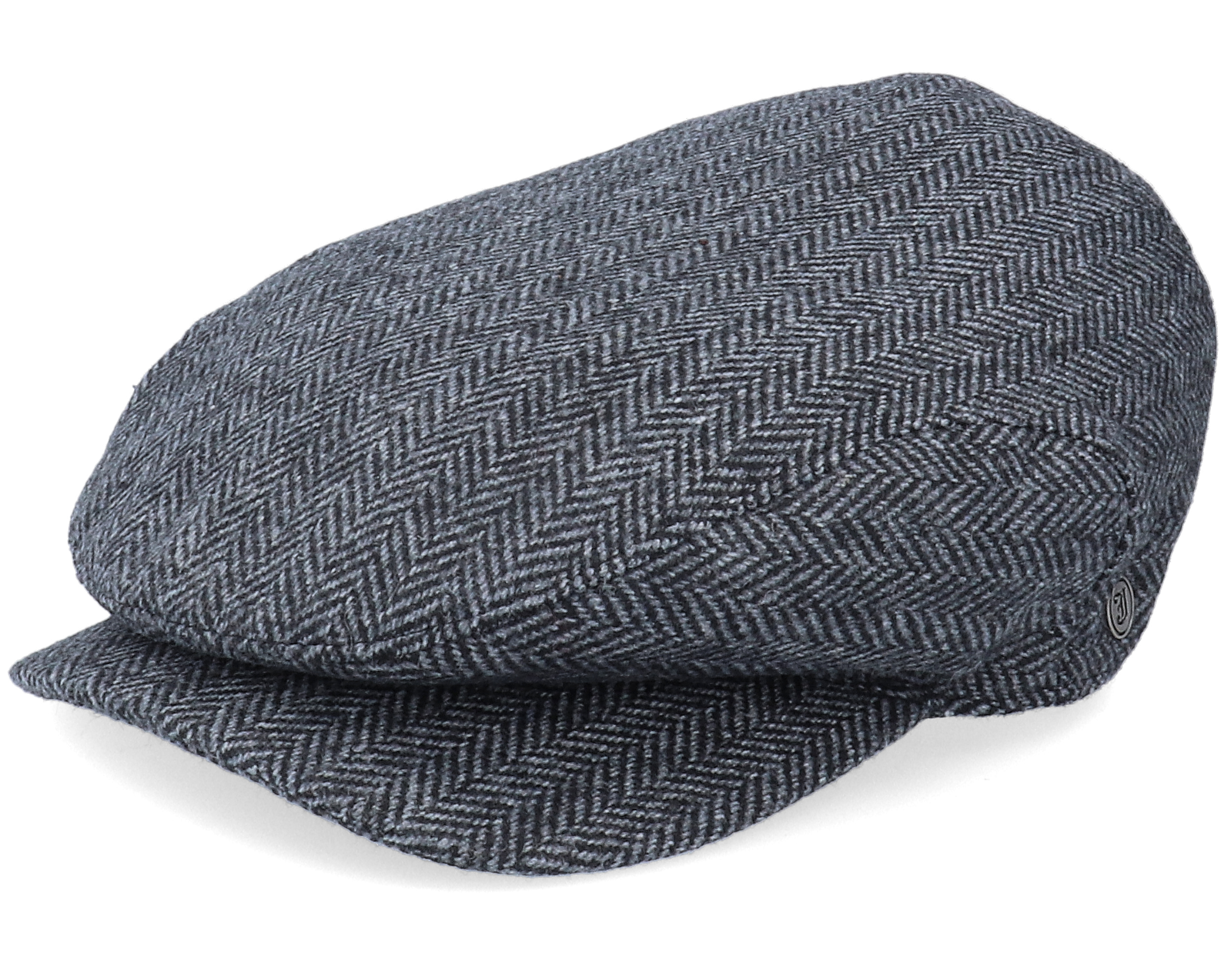 Herringbone Extd Bill Charcoal Flat Cap - Jaxon & James caps ...