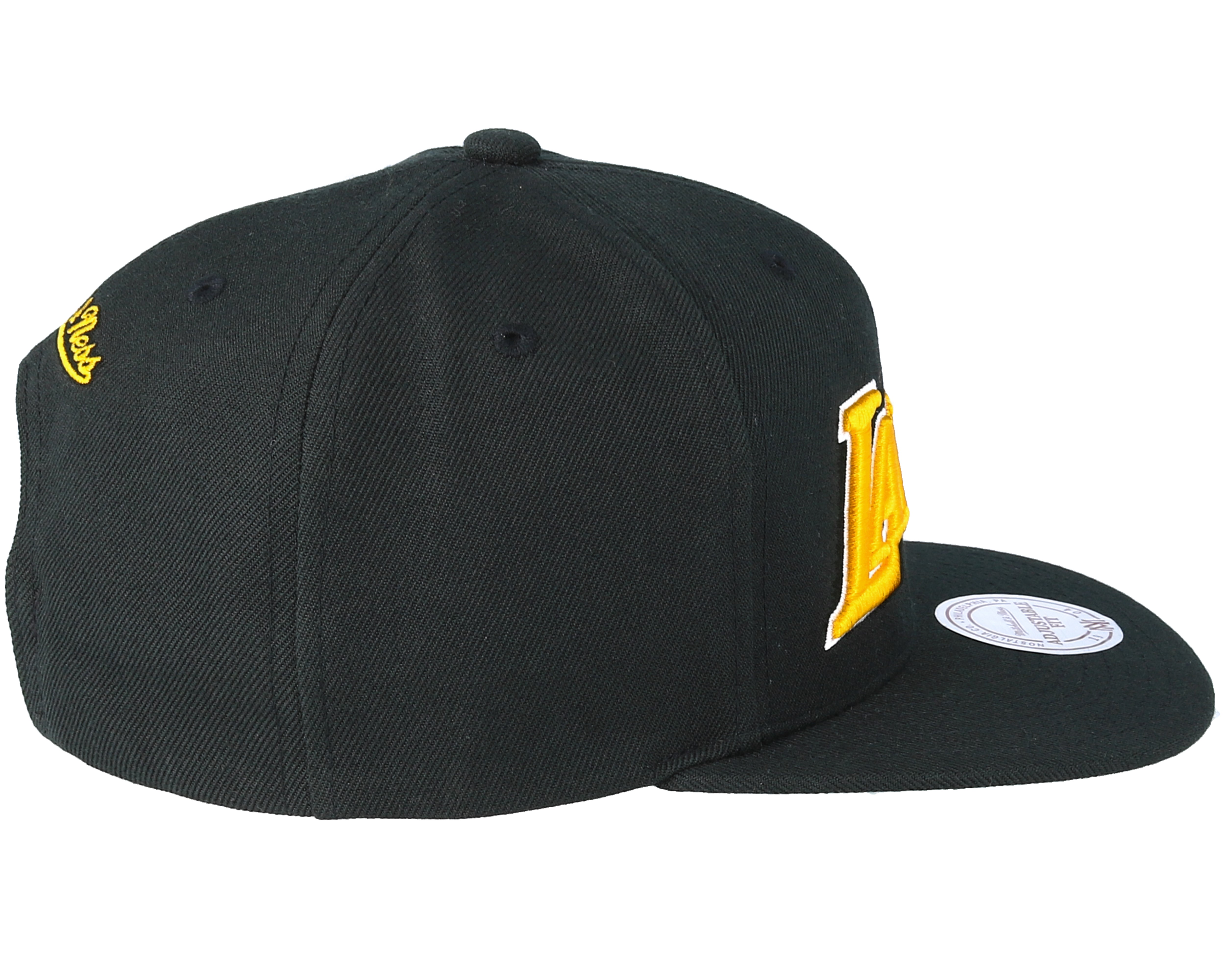 LA Lakers Wool Solid 2 Text Black Snapback - Mitchell & Ness caps ...
