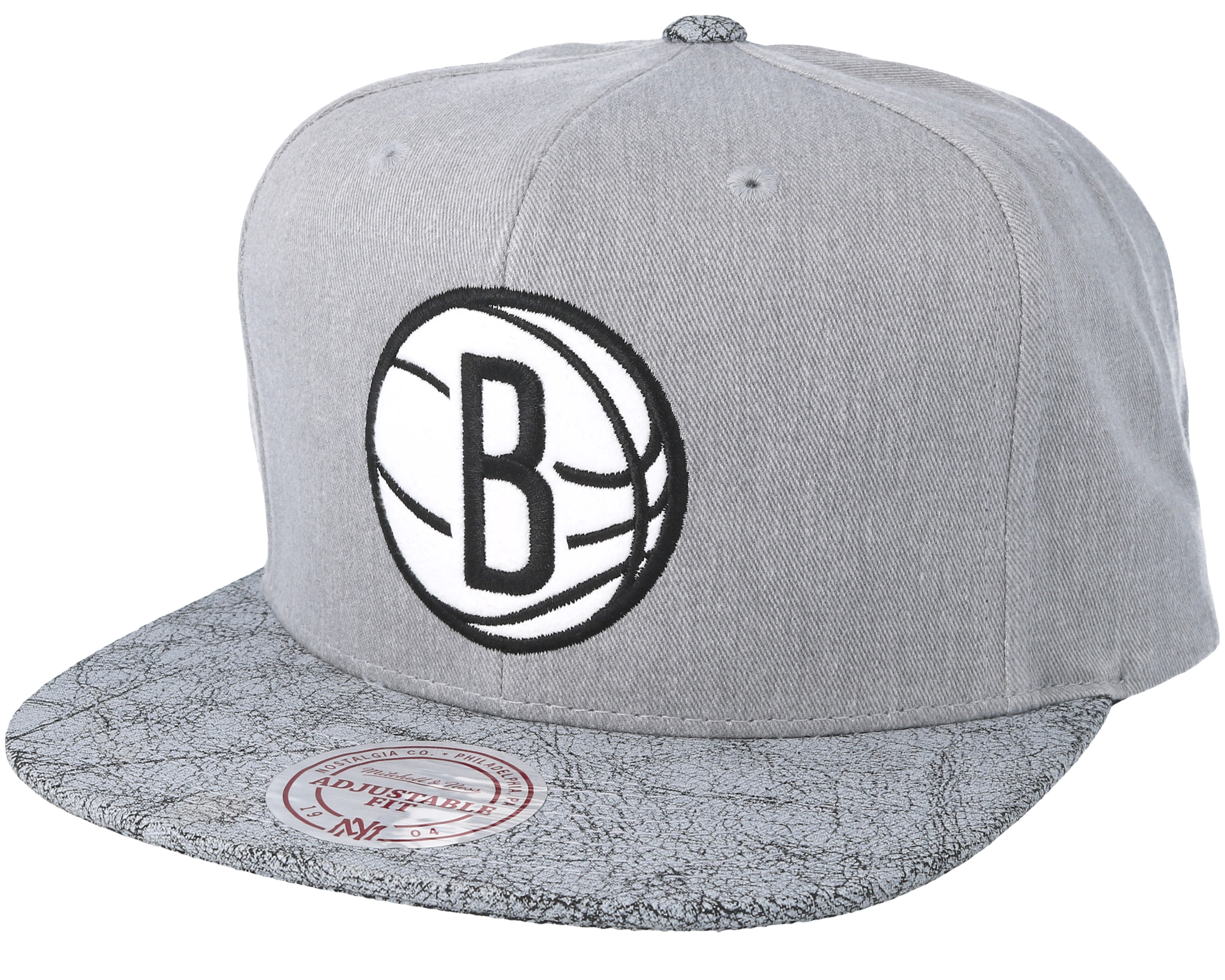 Brooklyn Nets Grey Snapback - Mitchell & Ness caps - Hatstoreworld.com