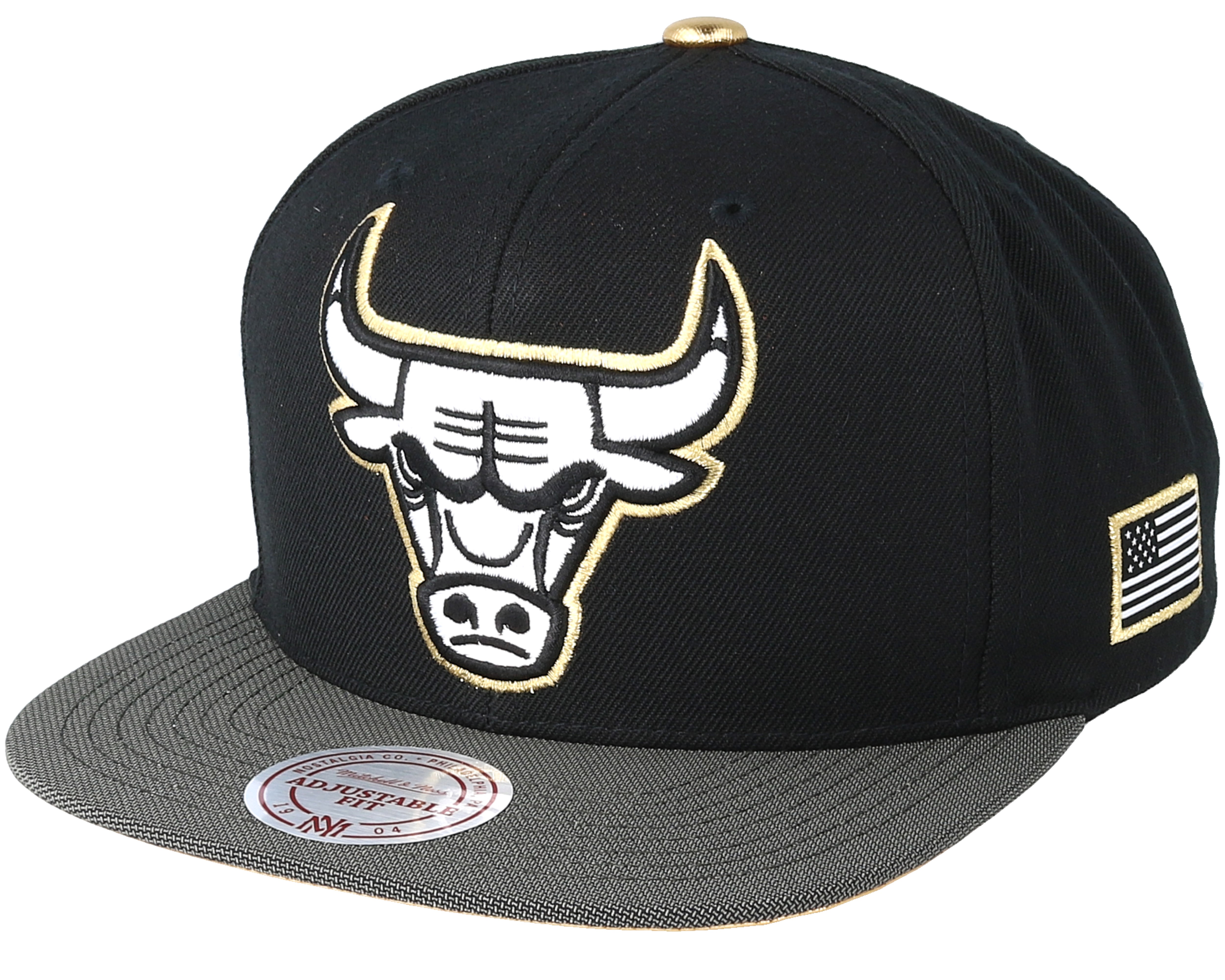 Chicago Bulls Gold Tip Black Snapback - Mitchell & Ness caps ...