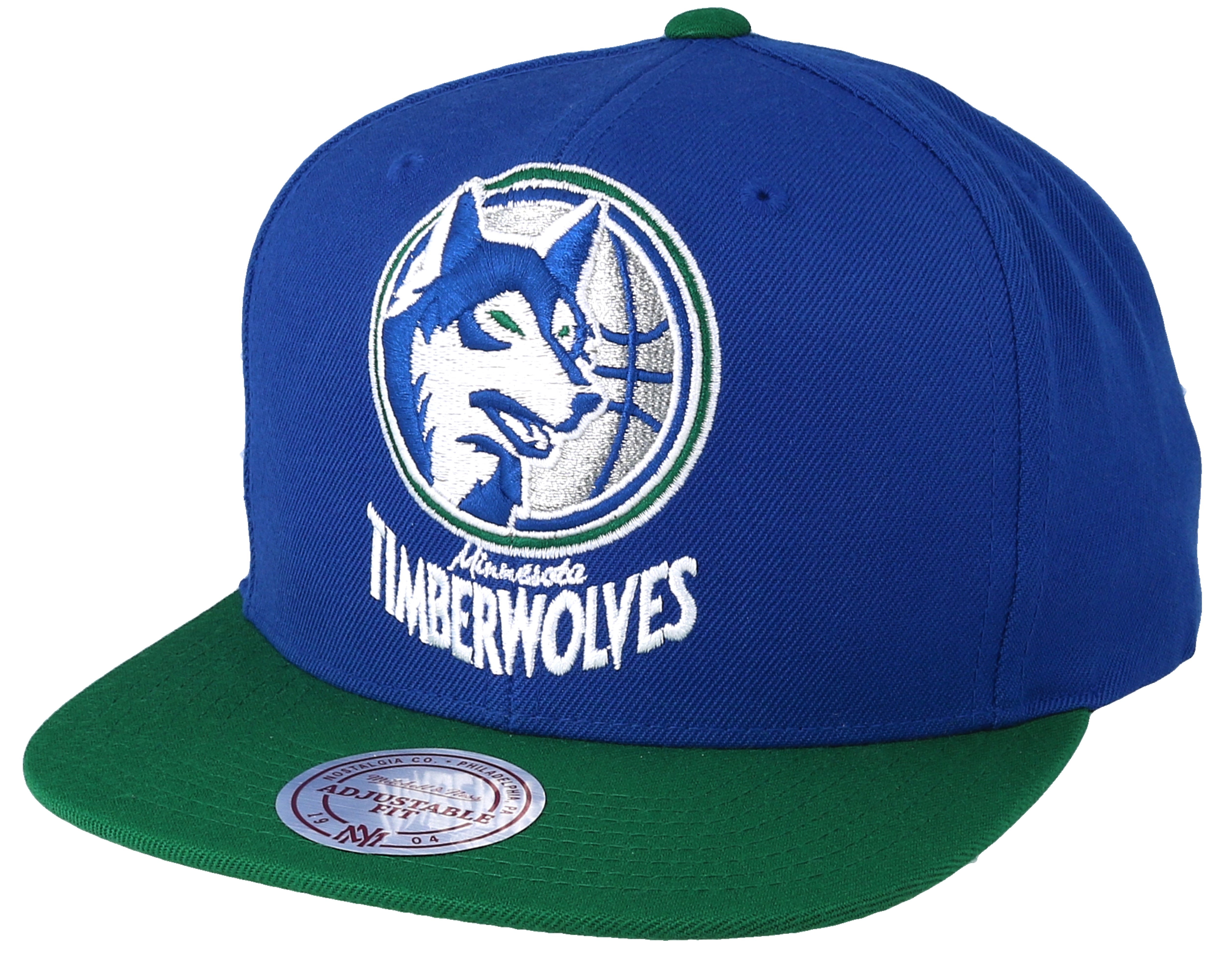 Minnesota Timberwolves XL Logo 2 Tone Blue/Green Snapback - Mitchell ...