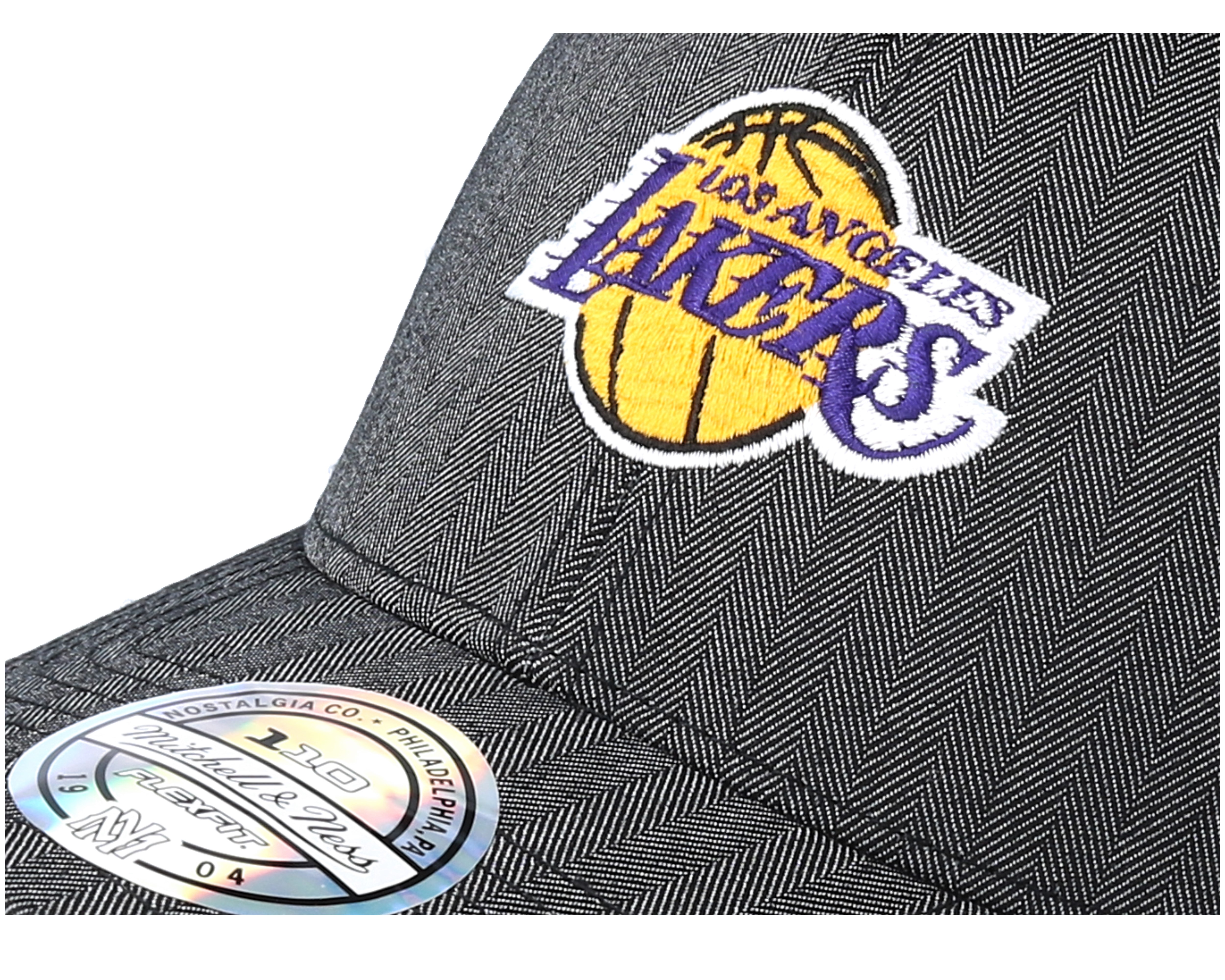 LA Lakers Poly Heringbone Grey 110 Adjustable - Mitchell & Ness caps ...