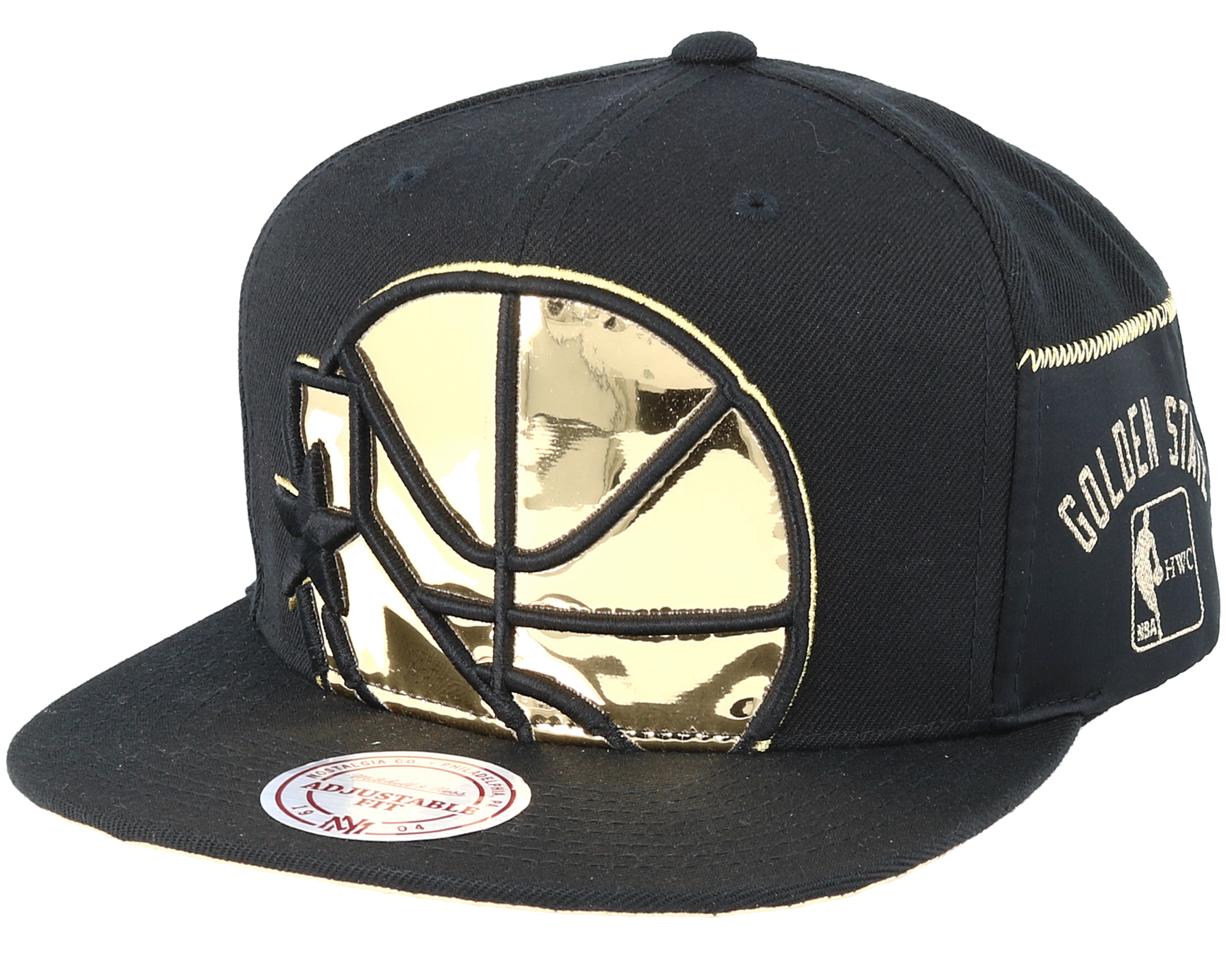 Golden State Warriors Patent Cropped Black Snapback - Mitchell & Ness ...