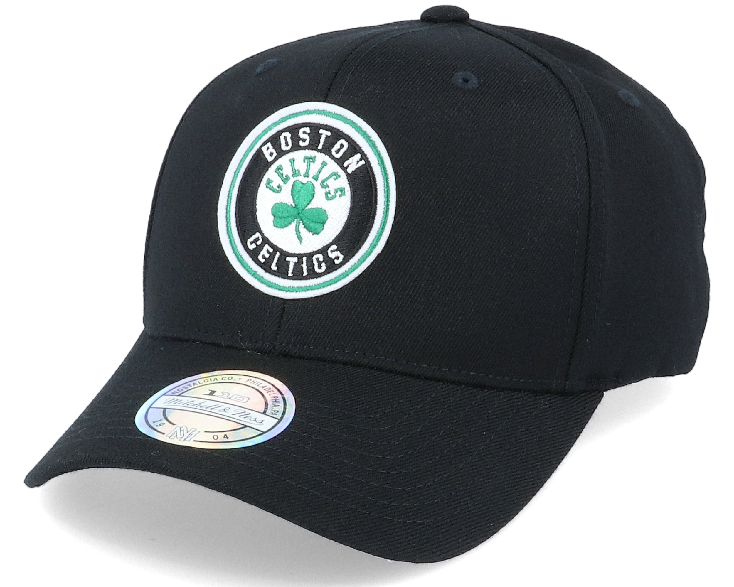 Boston Celtics Team Circle Patch Black 110 Adjustable - Mitchell & Ness ...