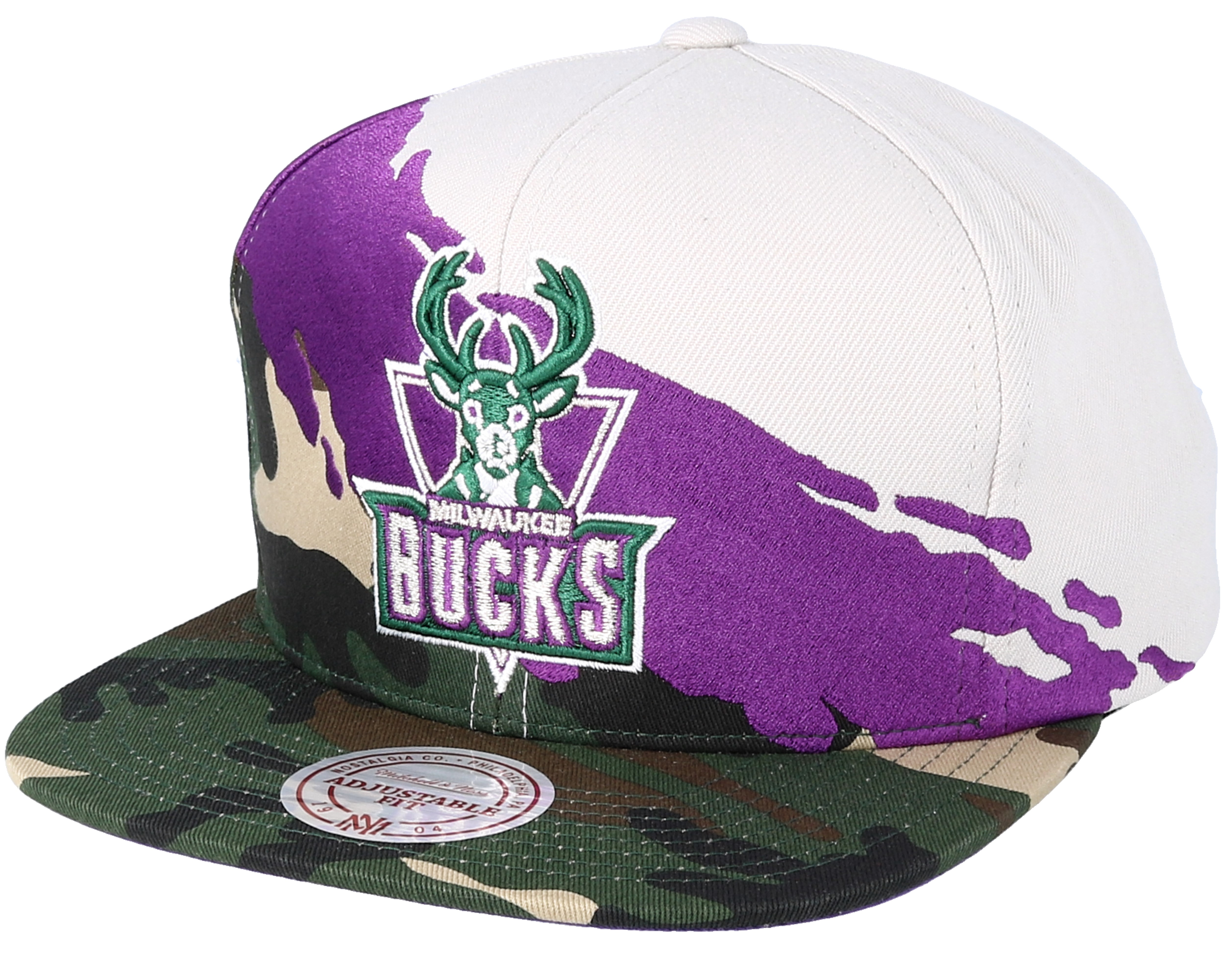 Milwaukee Bucks Hwc Paintbrush Camo Snapback - Mitchell & Ness caps ...