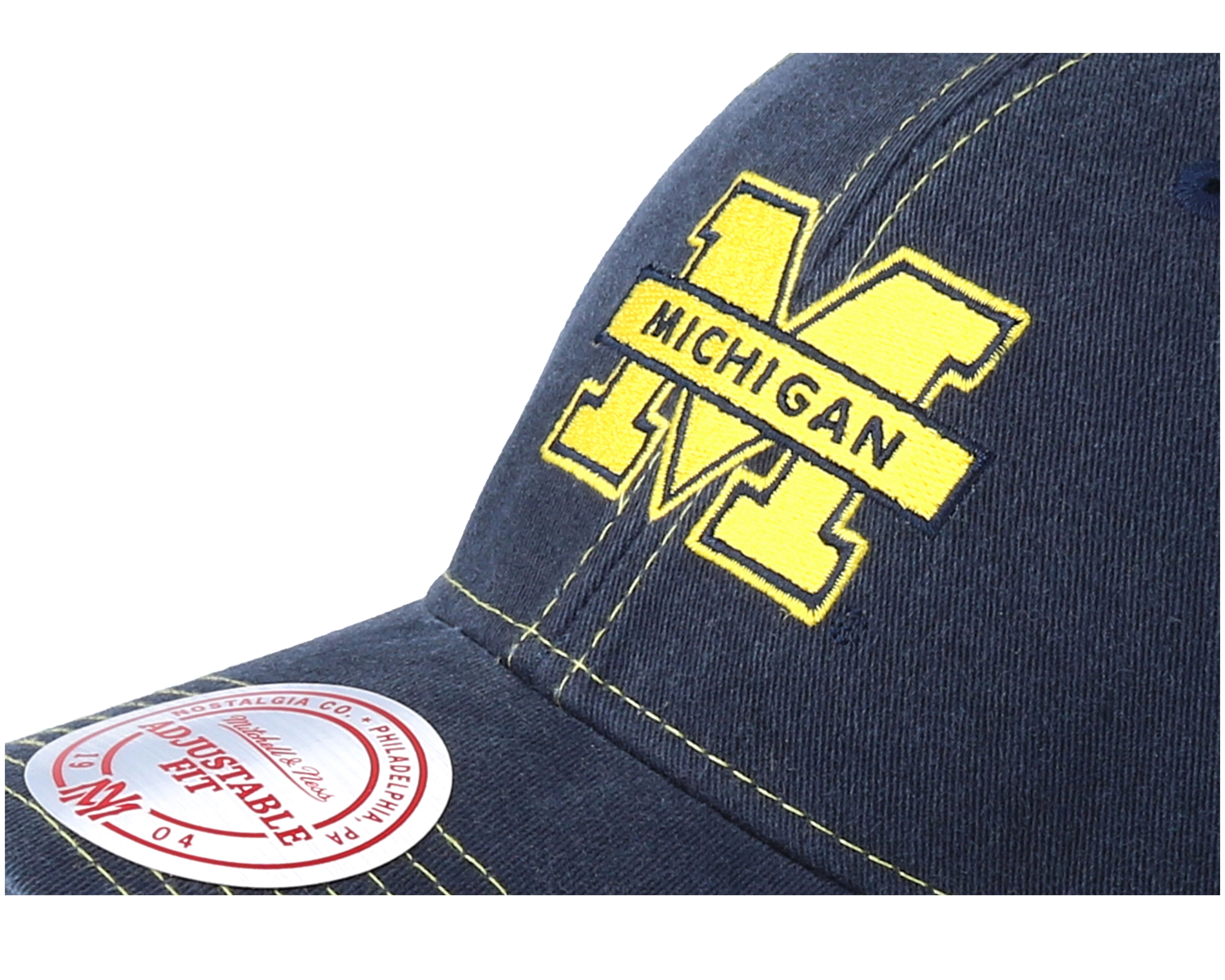 Michigan Wolverines Contrast Cotton Navy/Yellow Adjustable - Mitchell ...