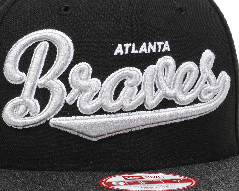 Atlanta Braves Vintage Script Black 9Fifty Snapback - New Era caps ...