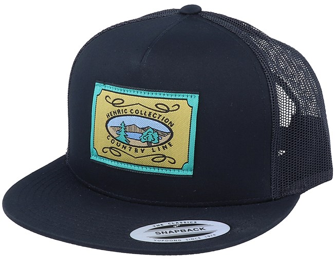 Country Line Cap Black Trucker CTH Ericson Caps Hatstore co uk Country Line Cap Black Trucker CTH Ericson Caps Hatstore co uk