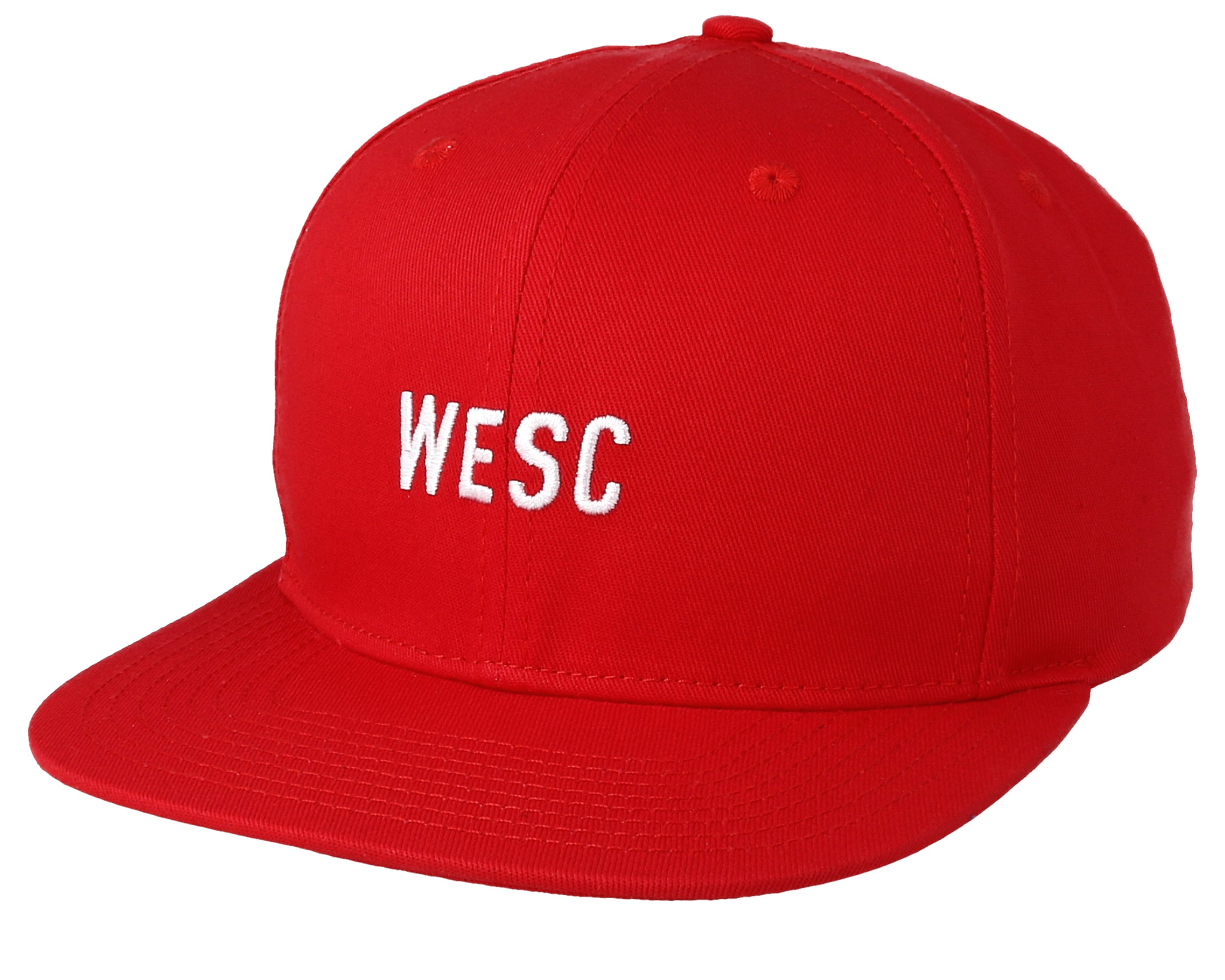 Tilted Logo Blood Red Snapback - WeSC caps - Hatstoreworld.com