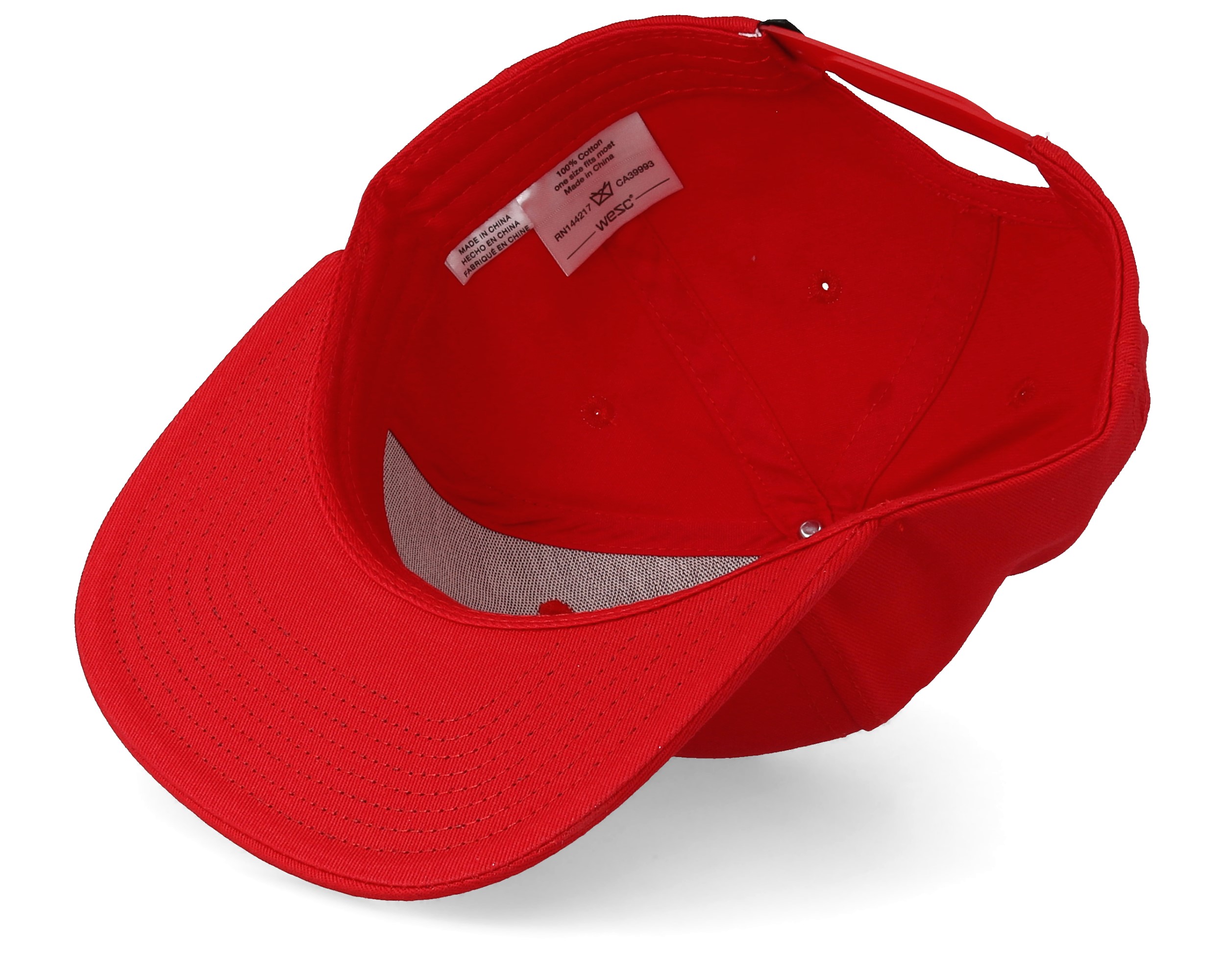 Tilted Logo Blood Red Snapback - WeSC caps - Hatstoreworld.com