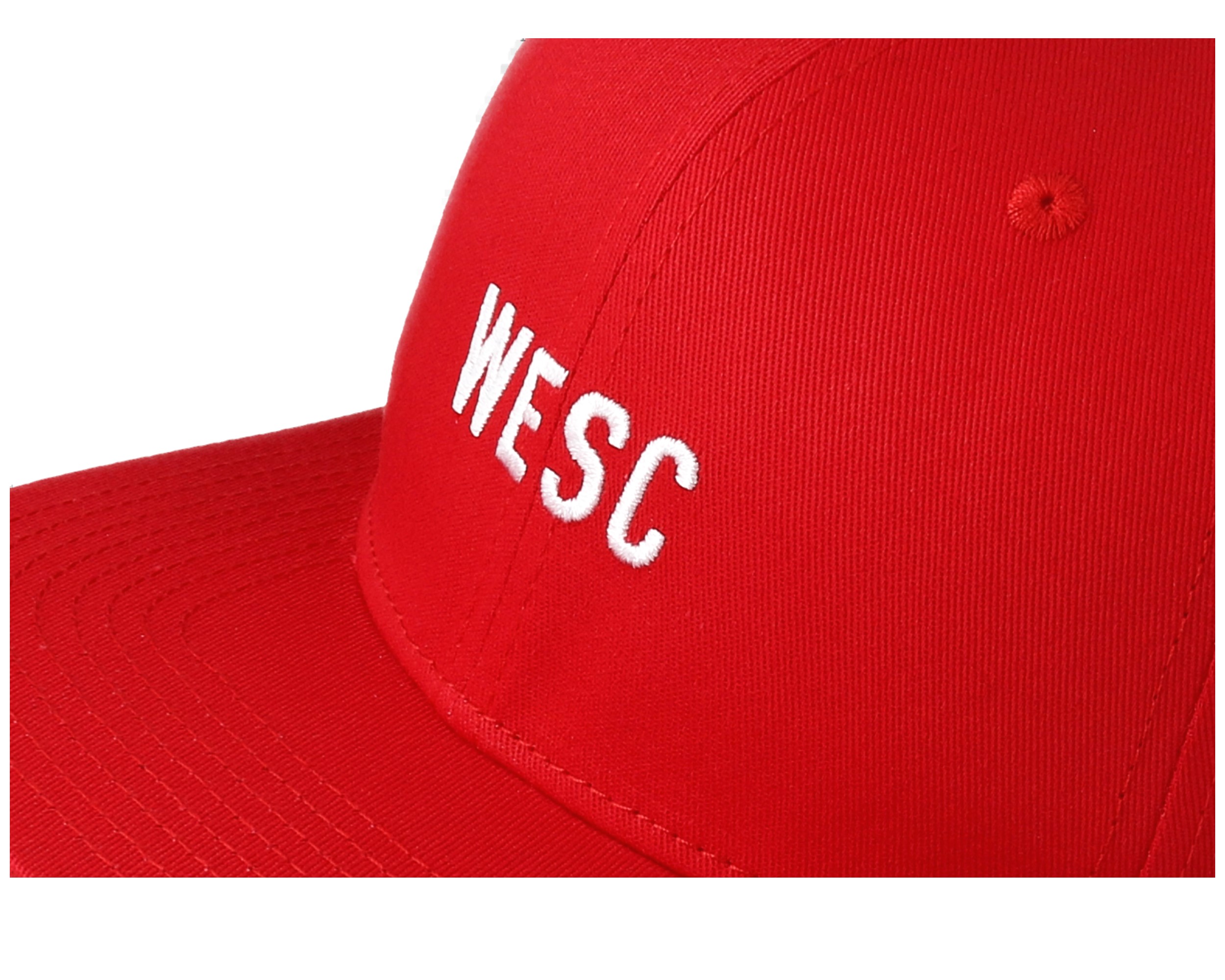 Tilted Logo Blood Red Snapback - WeSC caps - Hatstoreworld.com