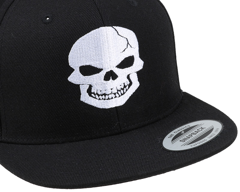 Skull Black/White Snapback - Iconic caps - Hatstoreworld.com
