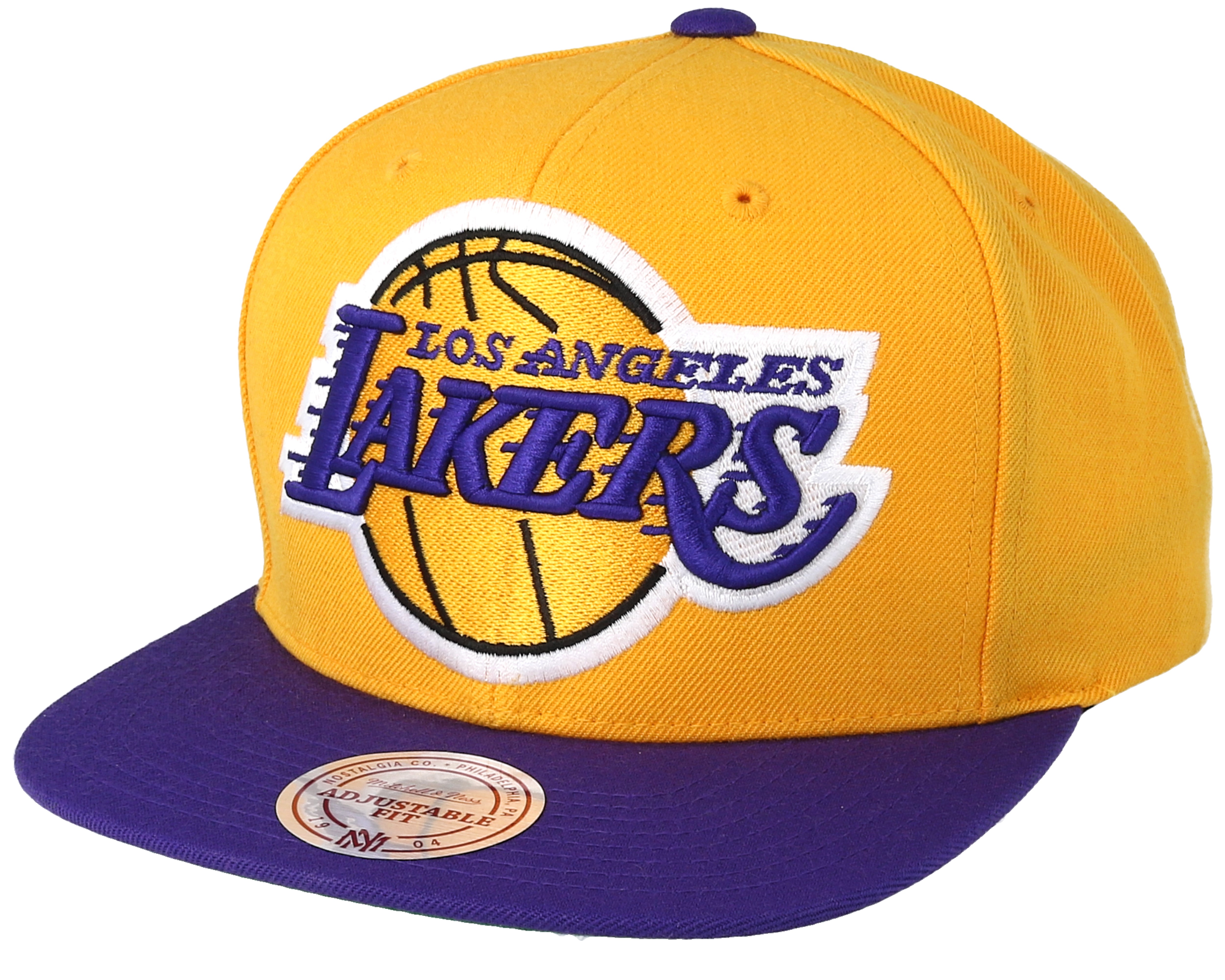 LA Lakers XL Logo 2 Tone Yellow Snapback - Mitchell & Ness caps ...