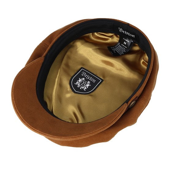 Fiddler Brown/Dark Brown Flat Cap - Brixton caps - Hatstoreworld.com