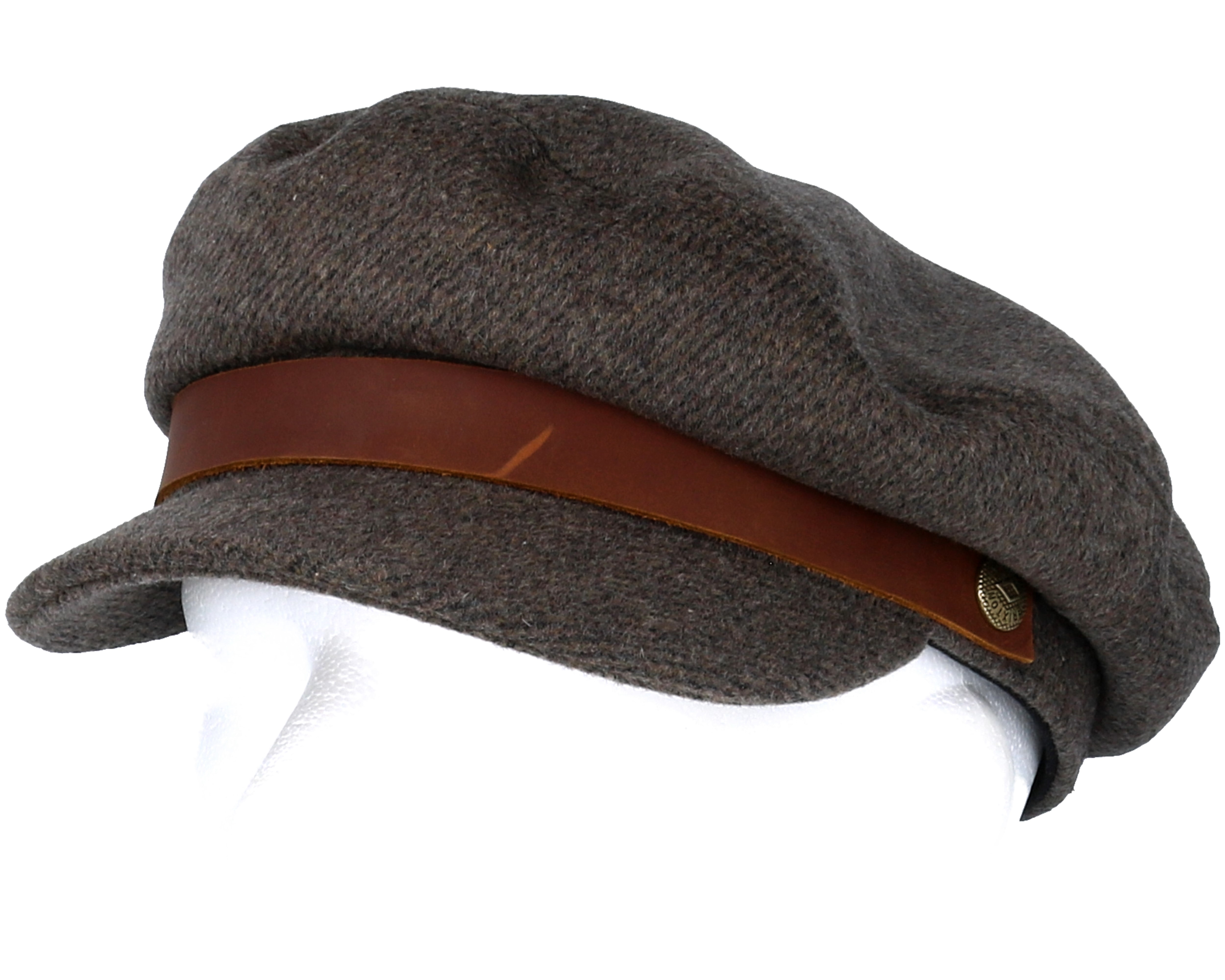 Fiddler Brown/Grey Flat Cap - Brixton caps - Hatstoreworld.com