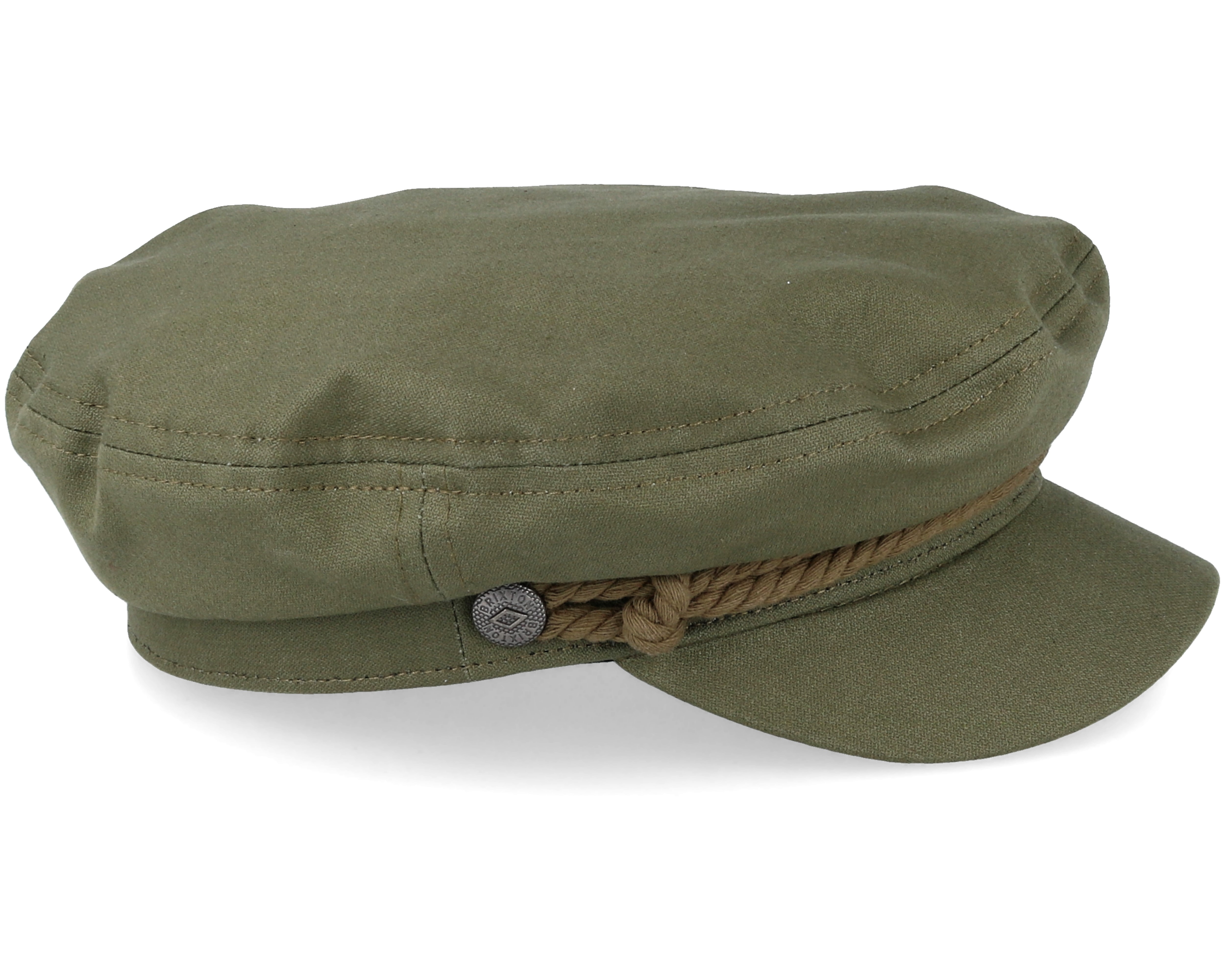 Fiddler Military Olive Flat Cap - Brixton caps - Hatstoreworld.com