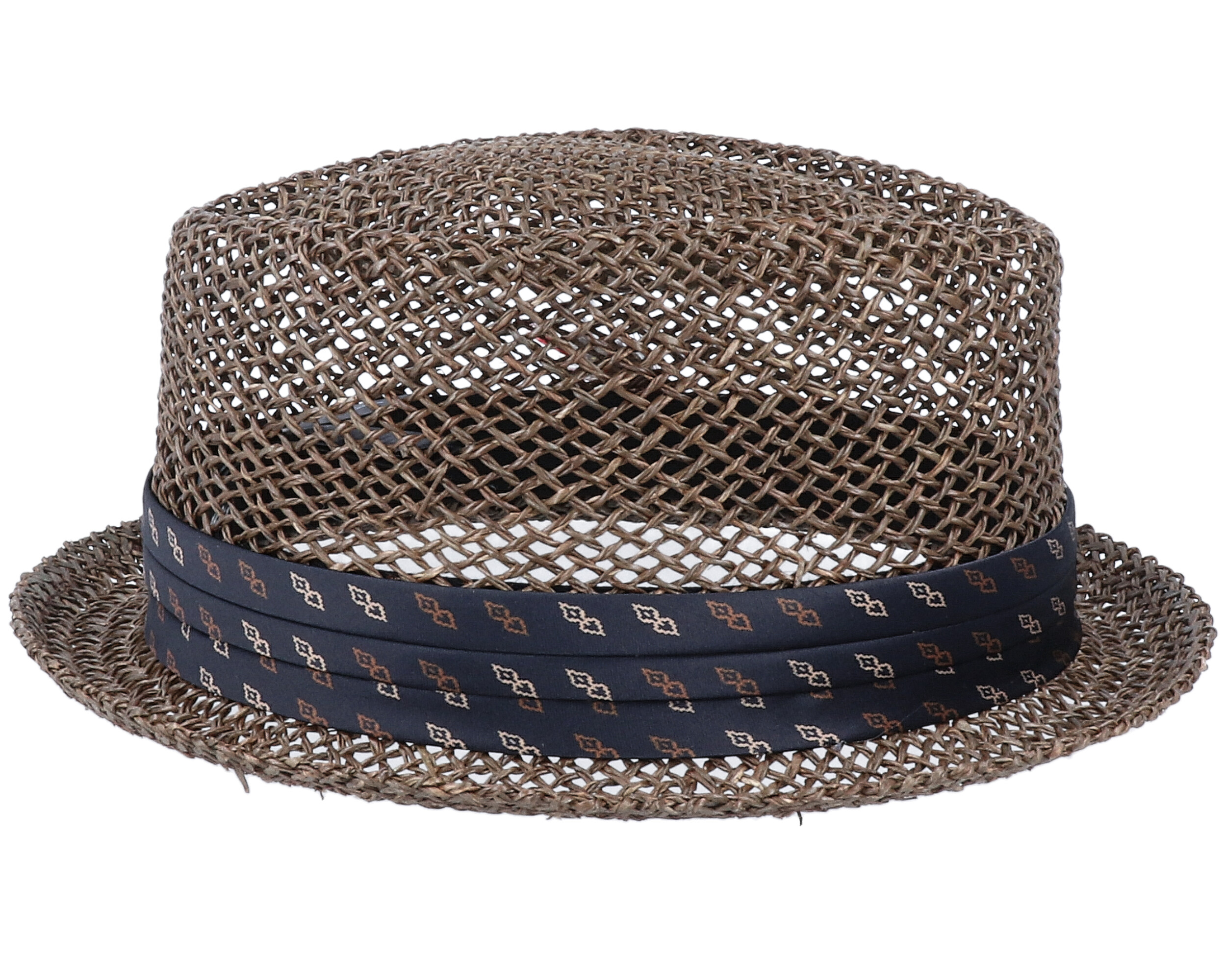 Stout Straw Pork Pie Brown/Black Straw Hat - Brixton hats ...