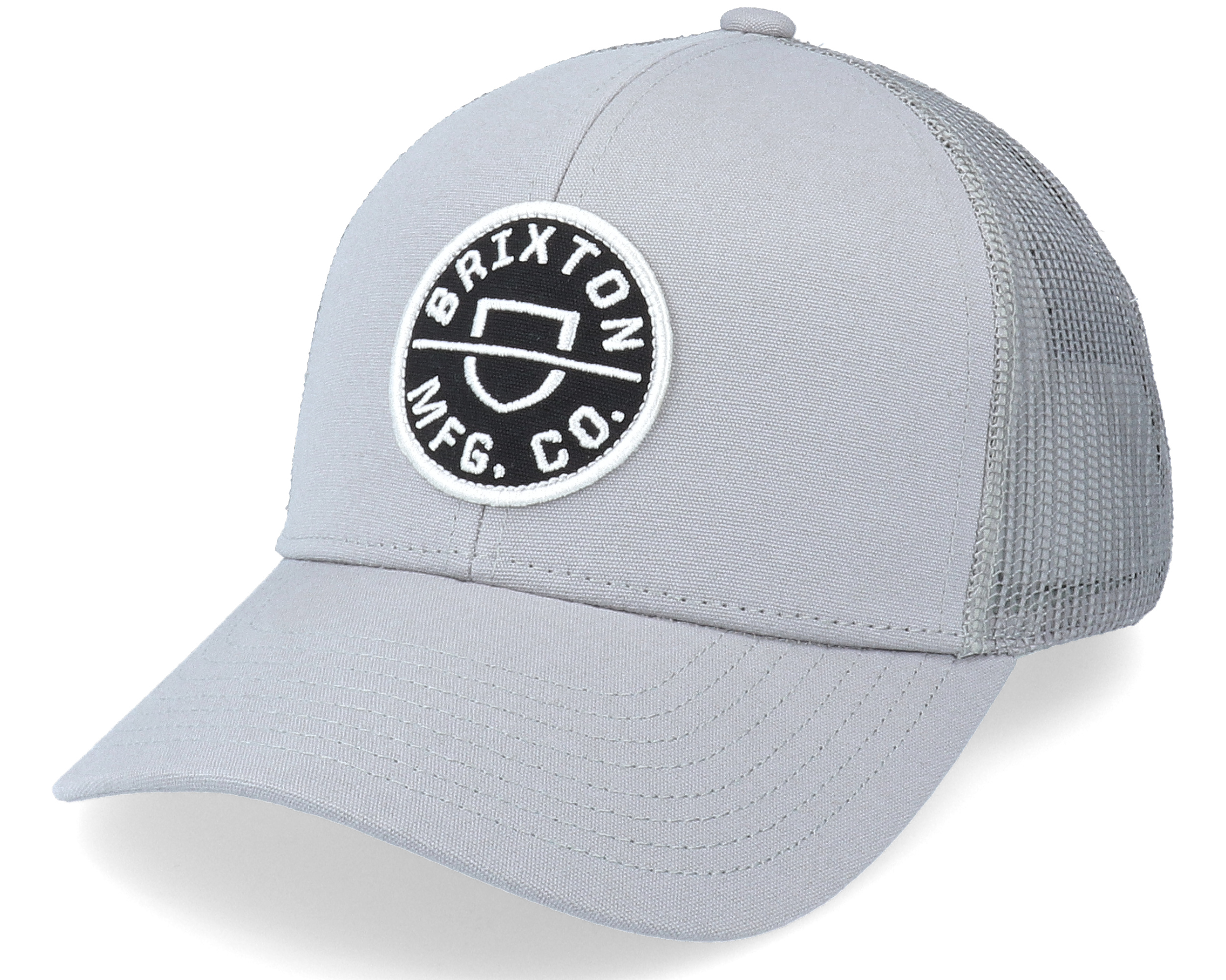 Crest X MP Mesh Grey Trucker - Brixton caps - Hatstoreworld.com