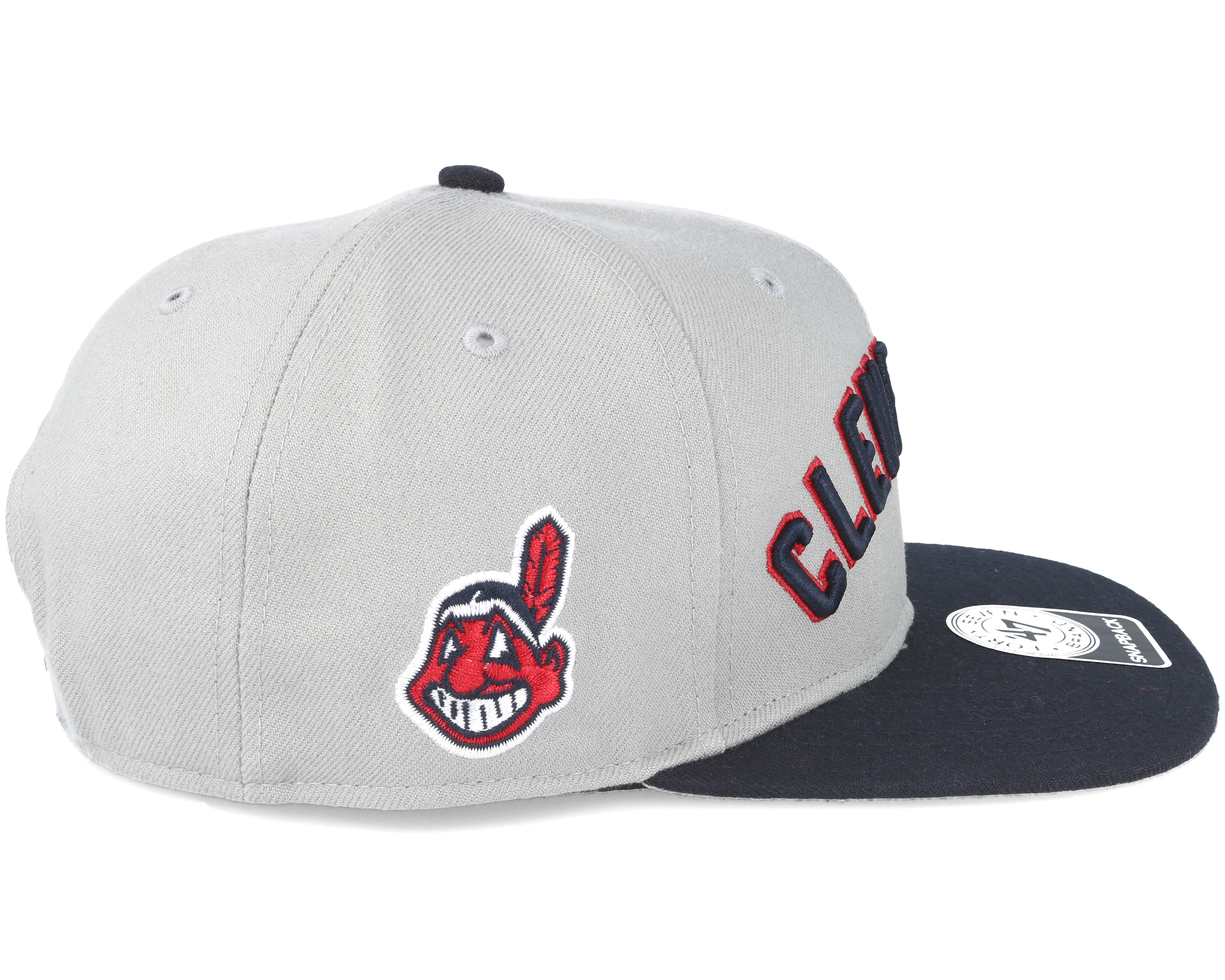 Cleveland Indians Script Side Grey/black Snapback - 47 Brand caps ...